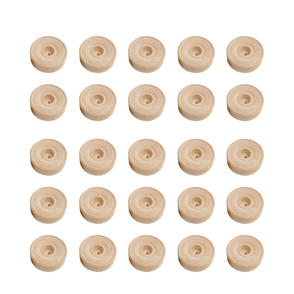 Narrster 35pcs DIY Round Wooden Small Wheels Toy Car Accessories DIY ...