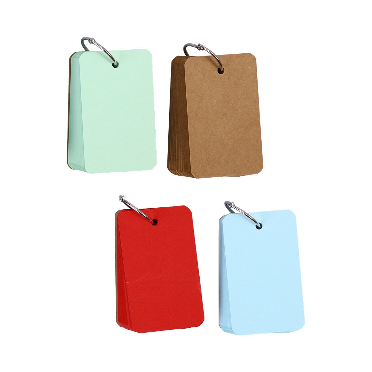 Narrster 4Pcs Kraft Paper Binder Ring Easy Flash Cards Memo Scratch ...