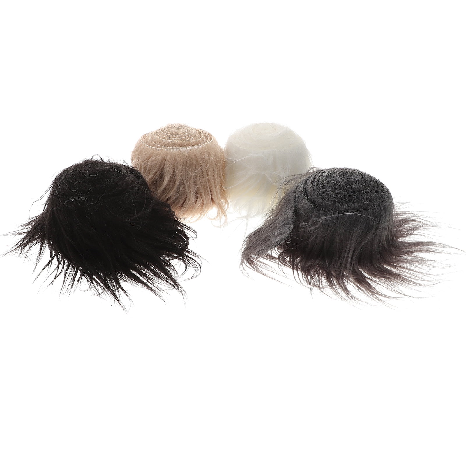 Narrster 4pcs Plush Faux Fur Fabric Pre-cut Strips Fluffy Fuzzy Craft ...