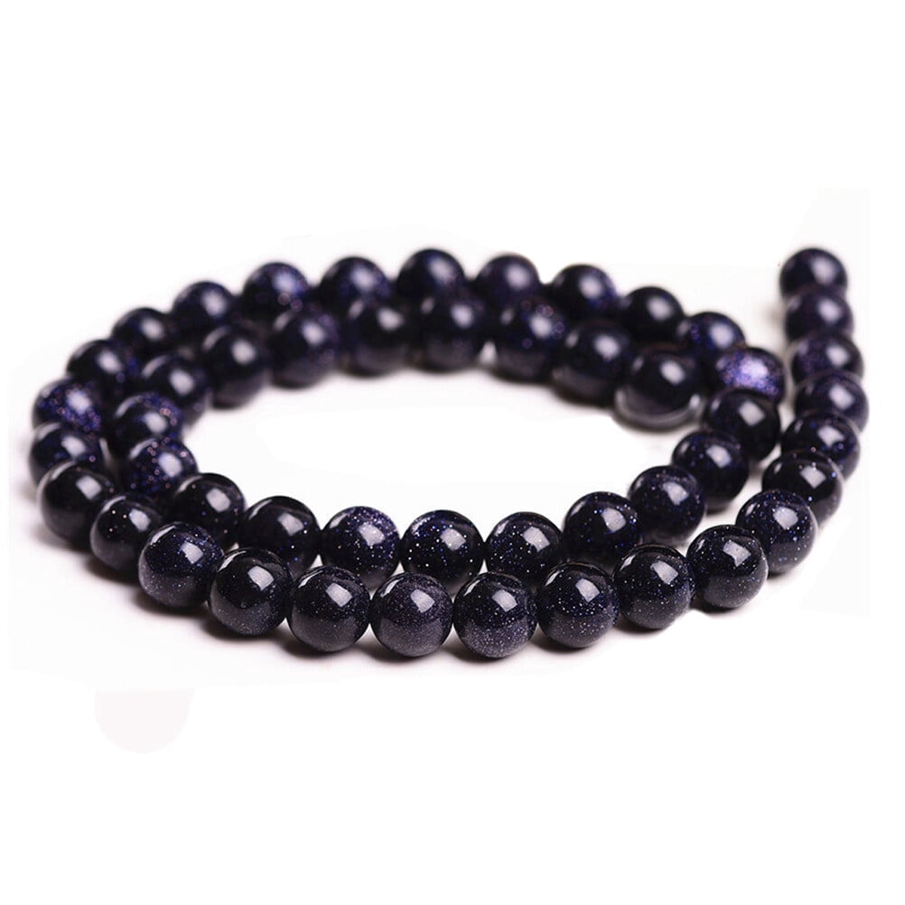 Narrster String Blue Sandstone Beads Bracelet Necklace DIY String Beads ...