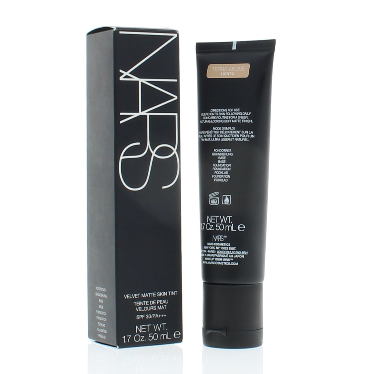 Nars Velvet Matte Skin Tint SPF 30 Light 0 Terre-Neuve 1.7oz Oil-Free ...