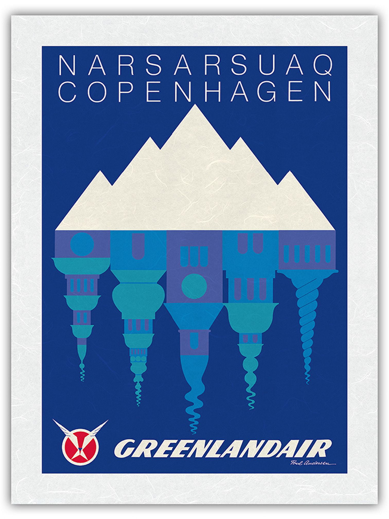 Narsarsuaq Greenland - Copenhagen Denmark - GreenlandAir - Vintage ...