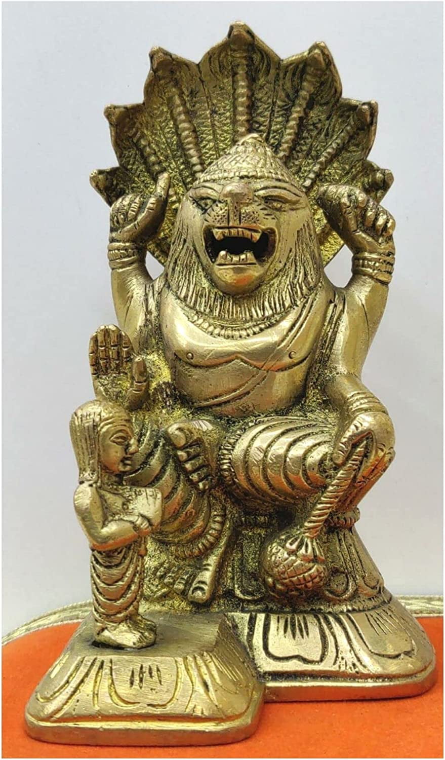Narsimha Deva with Prahlad-Hindu God Lion Head God Narshimha with ...