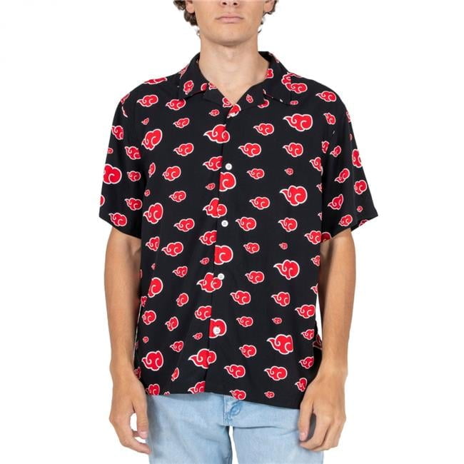 Naruto 862958-medium Akatsuki Cloud Button - Down Shirt, Black - Medium - Walmart.com