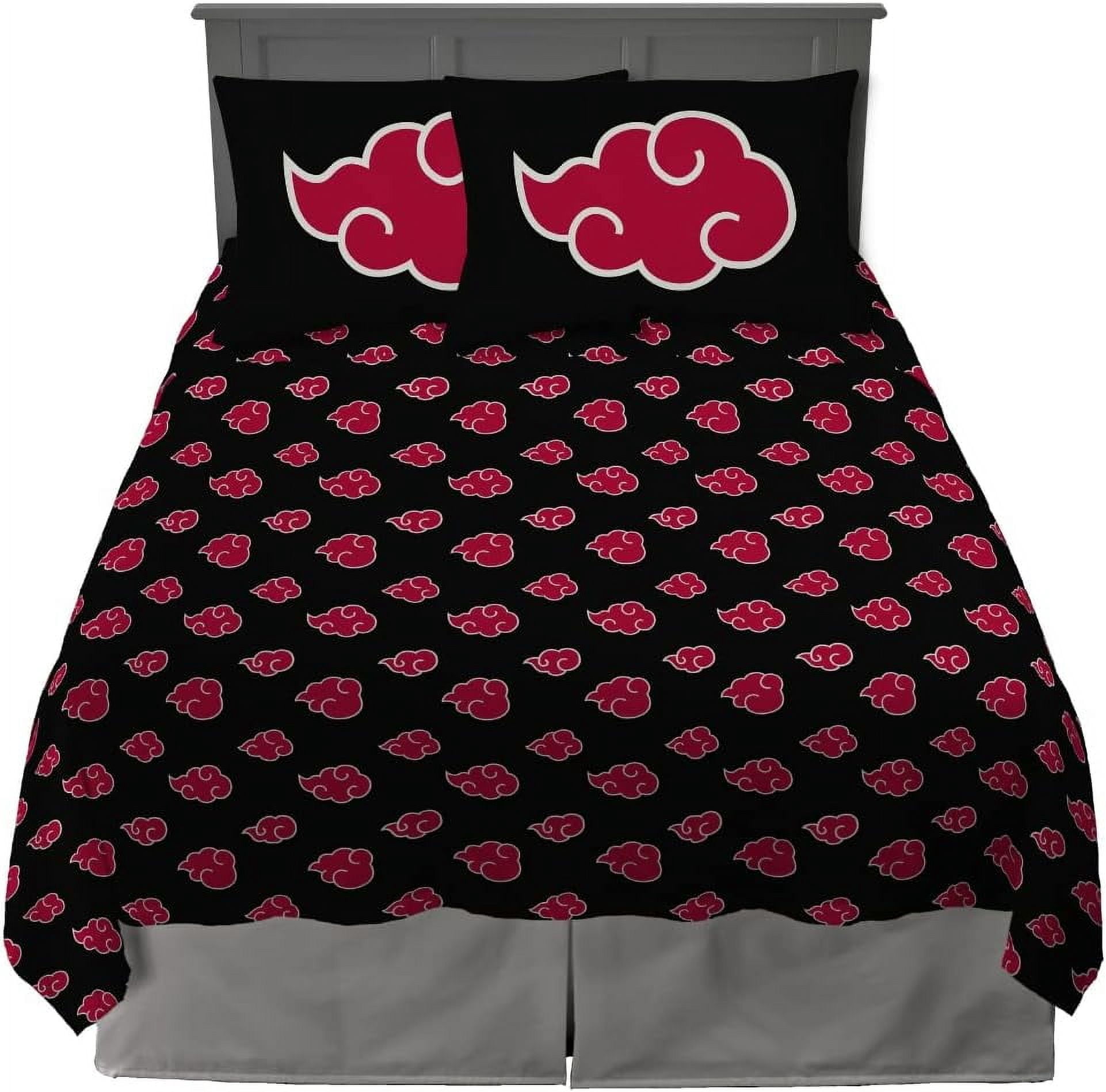 Naruto Akatsuki Anime Bedding Super Soft Microfiber Queen Sheet Set ...
