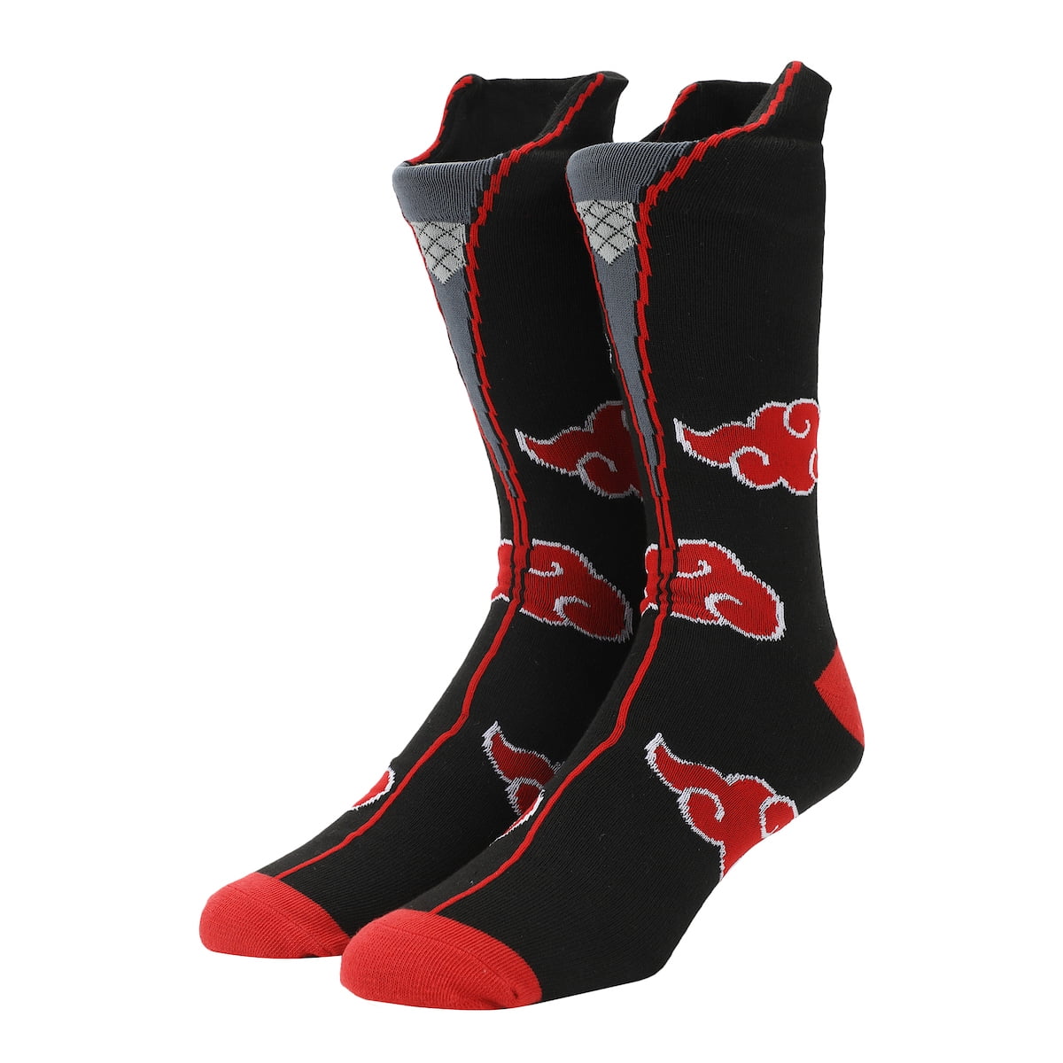 Naruto Akatsuki Cloud Men's Black Crew Socks - Walmart.com