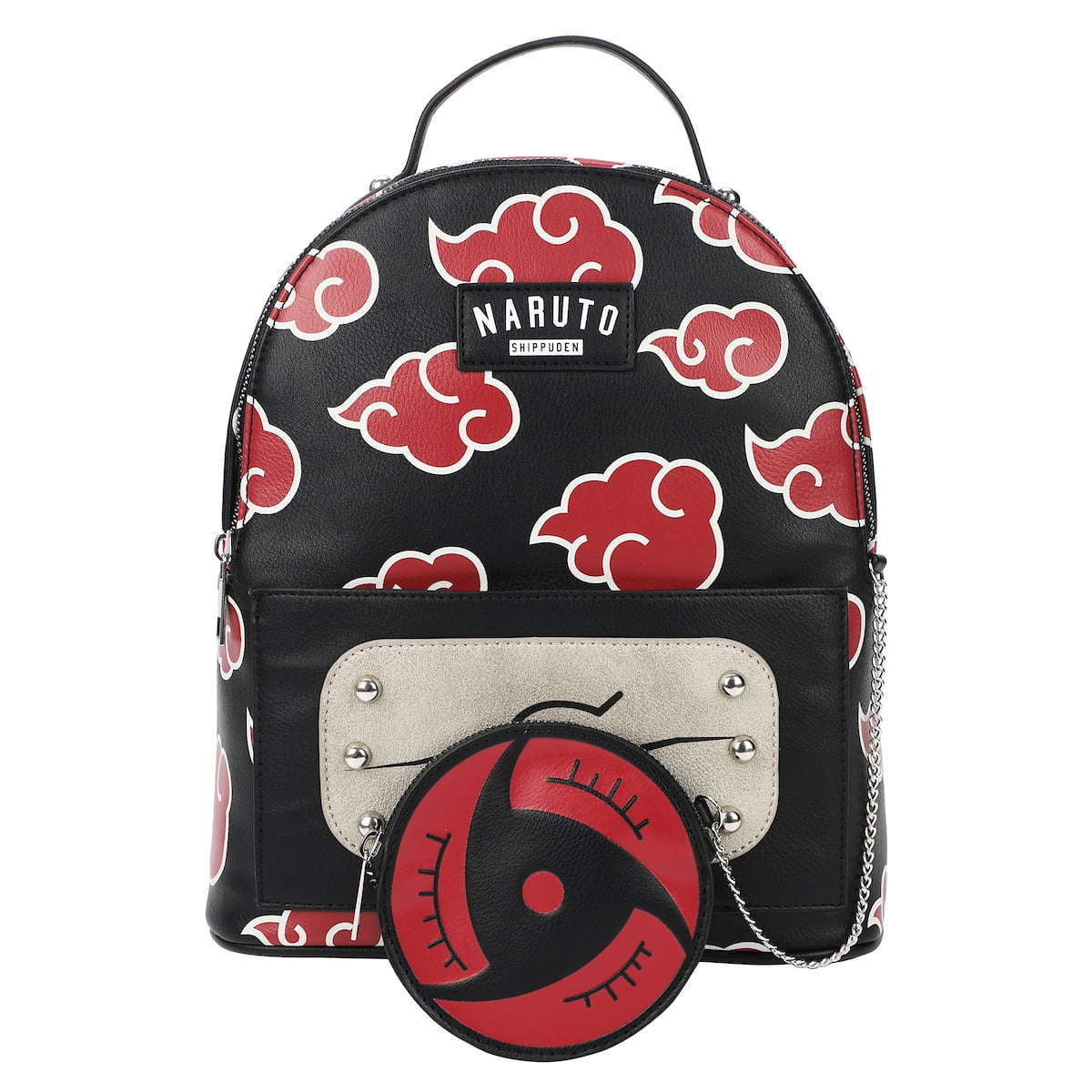 Naruto Akatsuki Cloud Pattern Black 11" Mini Backpack - Walmart.com