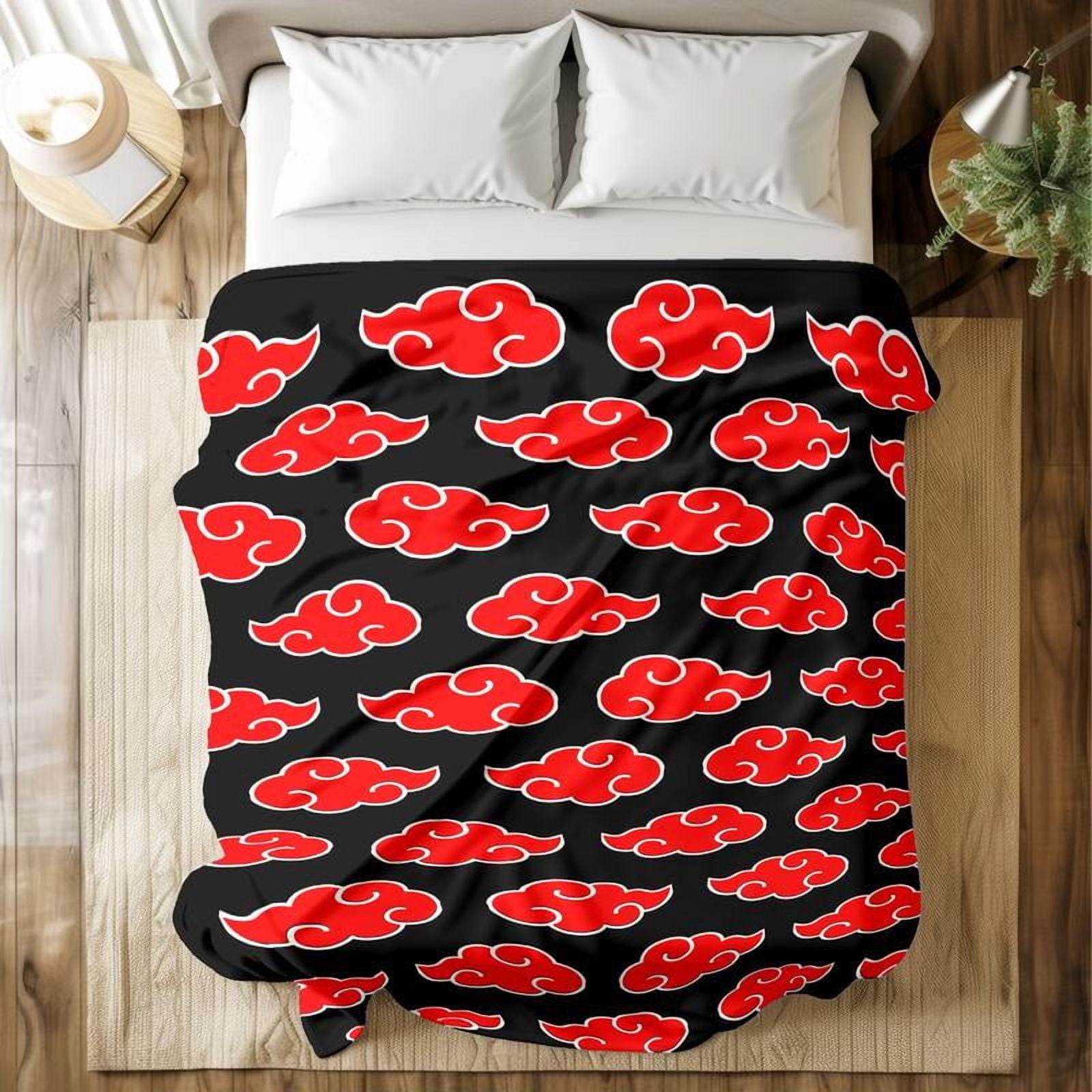 Naruto Akatsuki Red Cloud Blanket - Super Soft Throw for Bed, Sofa ...