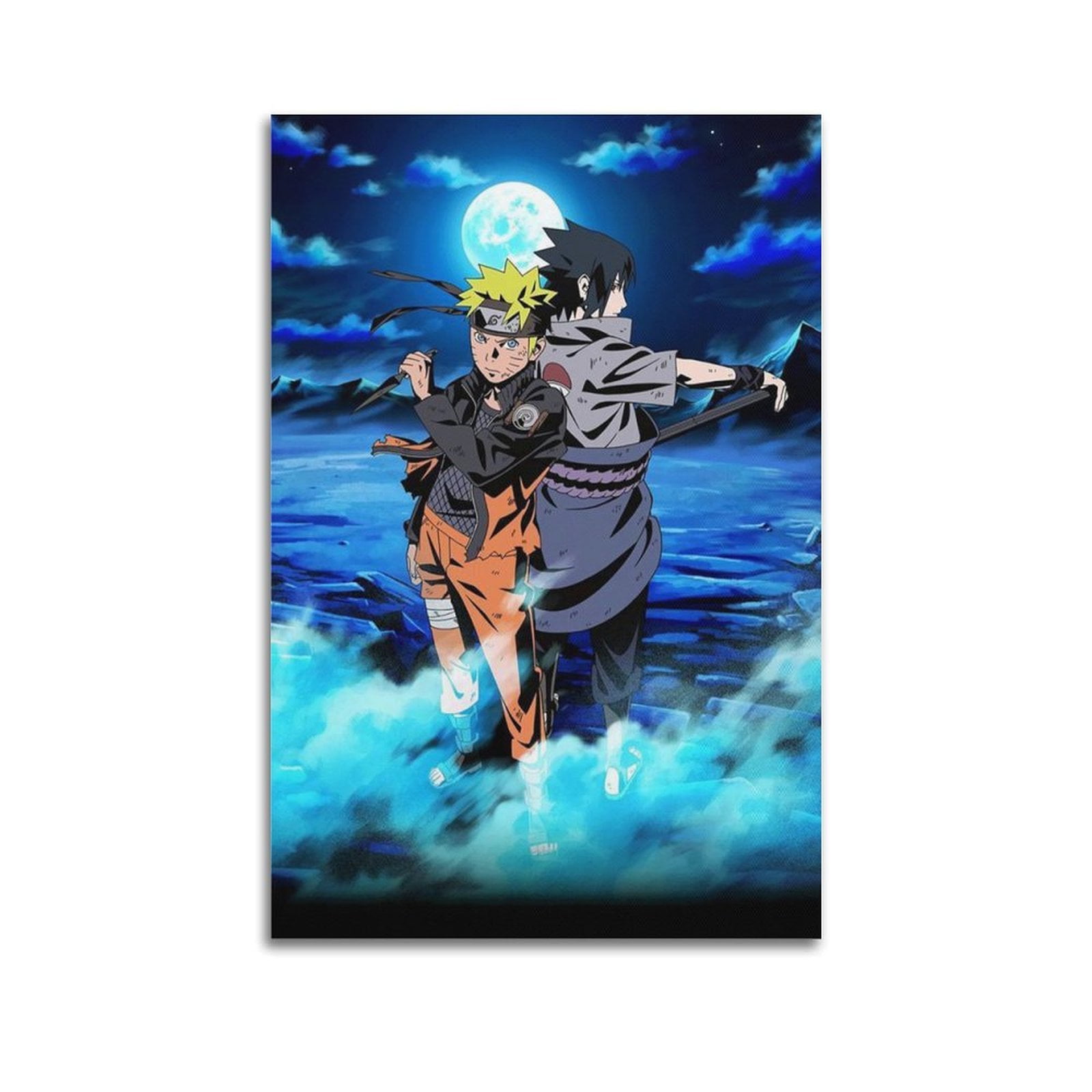 Naruto And Sasuke Anime Painting Vintage Poster Picture Print Wall Art ...