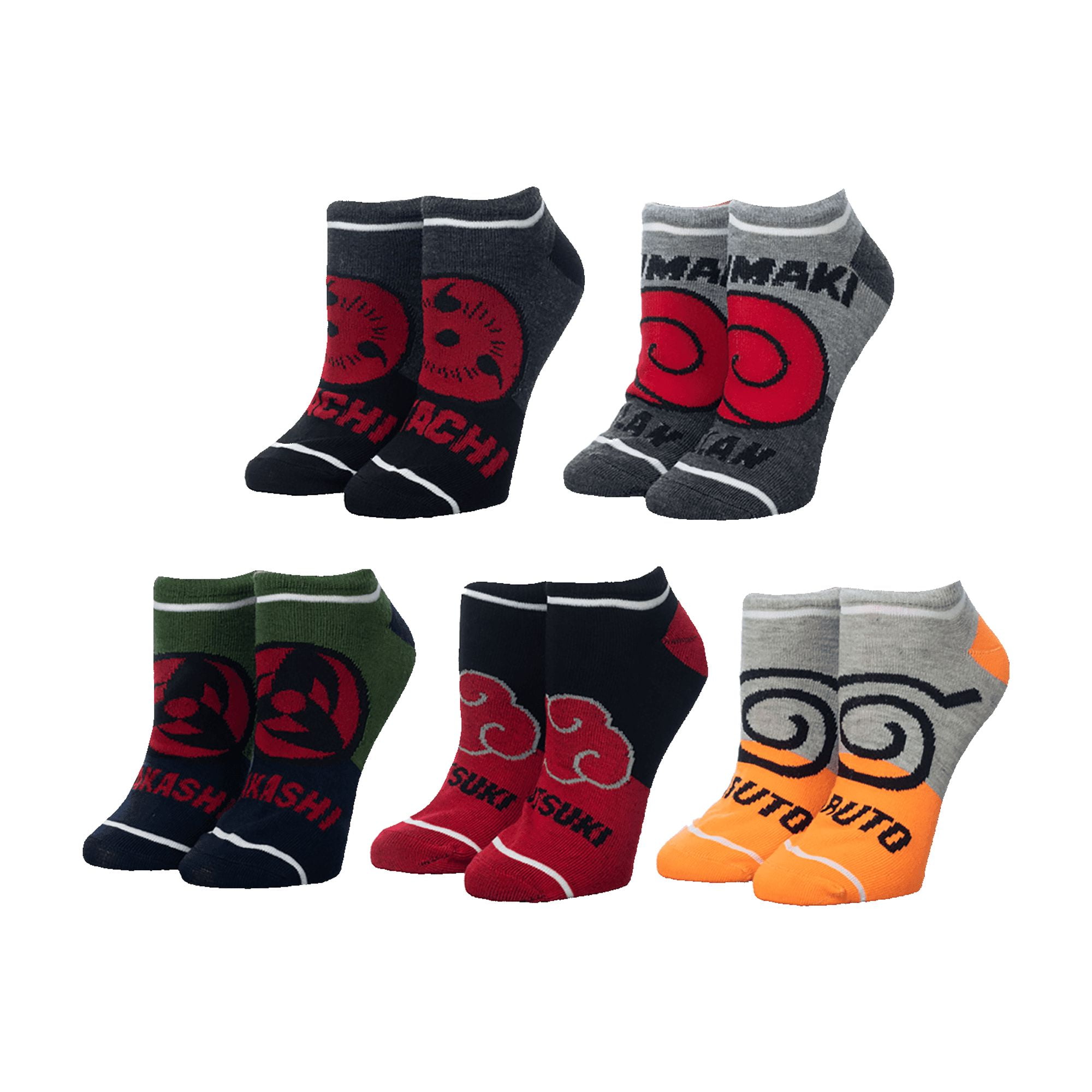 Naruto Anime Colorblock Casual Ankle Socks for Men 5-Pack - Walmart.com