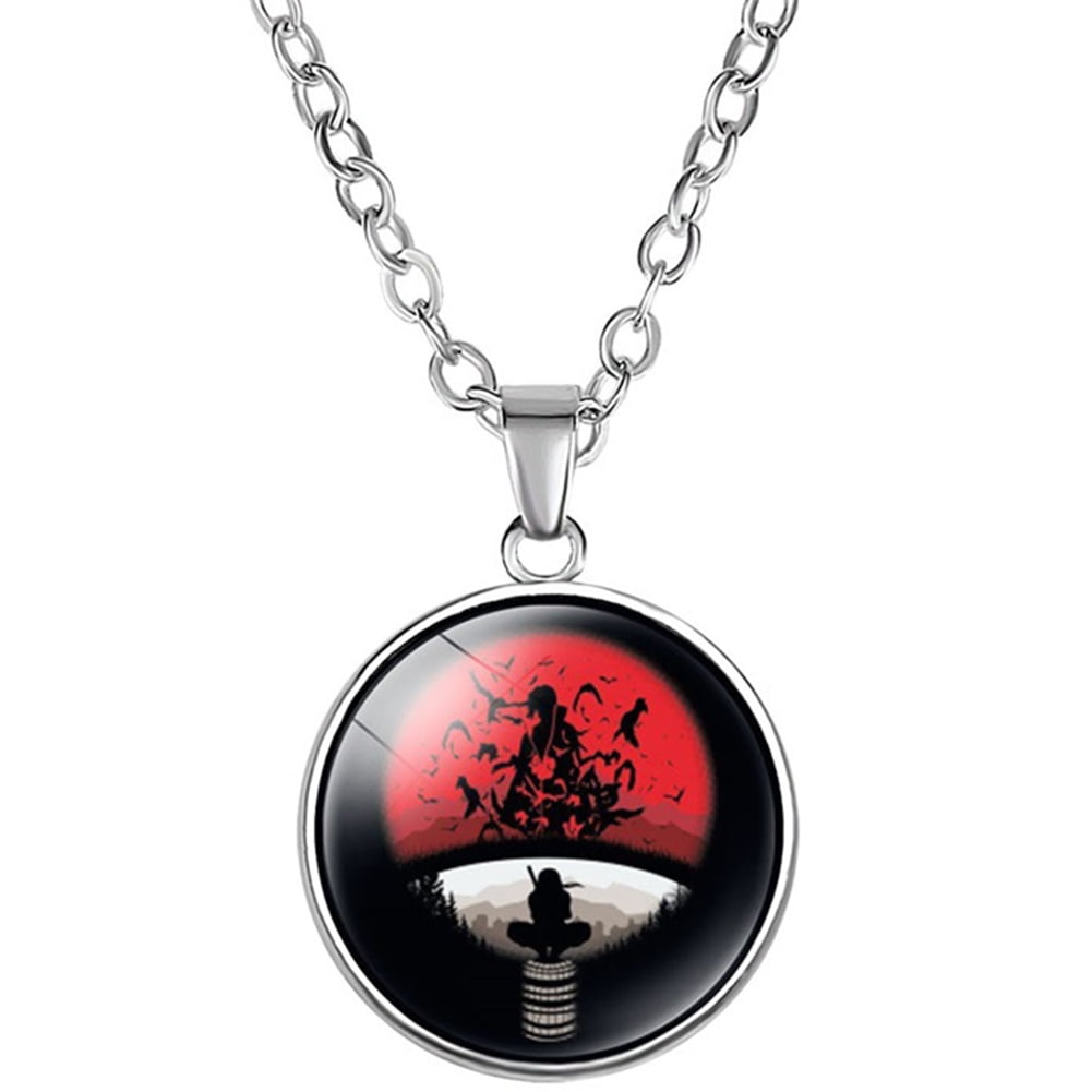 Naruto Anime Glass Cabochon Black Chain Necklace Pendant Necklaces For ...
