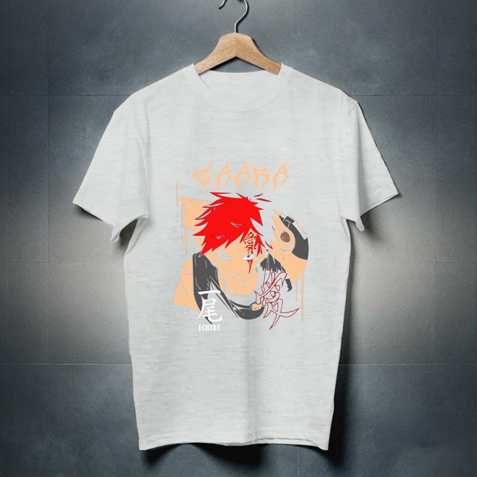 Naruto Anime T Shirt, Gaara of the Sands, Crew, Unisex Short Sleeve ...
