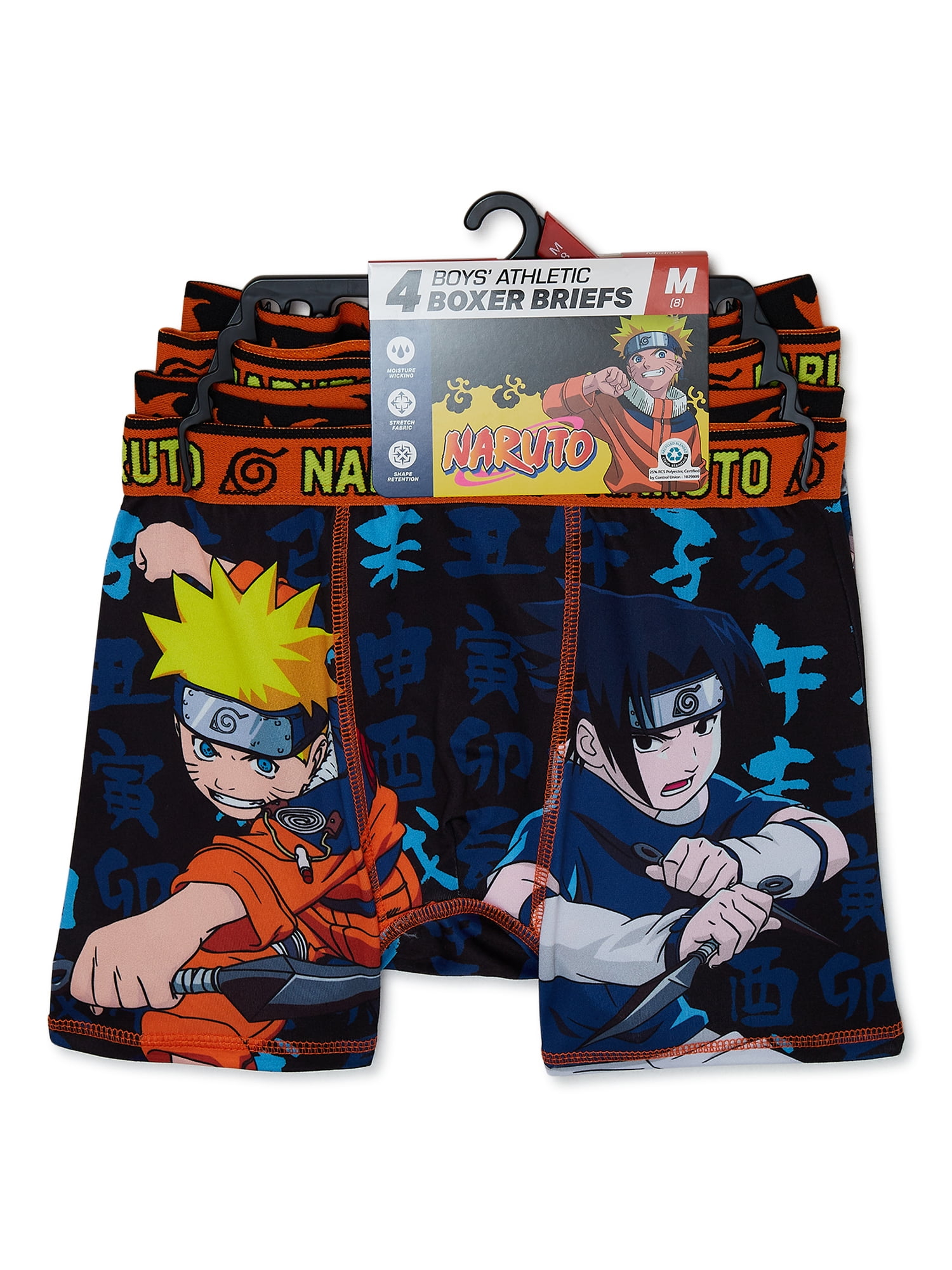Naruto Boys Boxer Brief Underwear, 4-Pack, Sizes XS-XL - Walmart.com