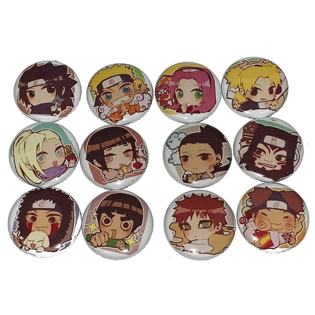 Naruto Button Set - 12 Piece - 1 inch Size - Japanese Anime - Walmart ...