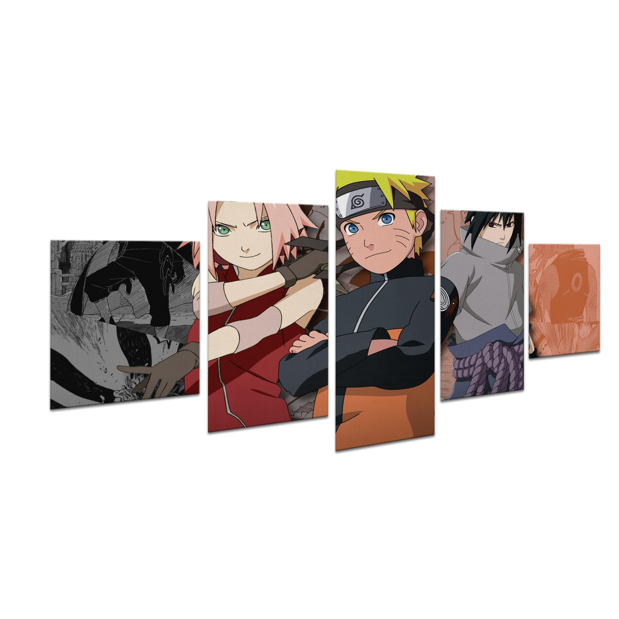 Naruto Canvas Wall Art by DreamController Set of 5 - 40x20 inches Wall ...