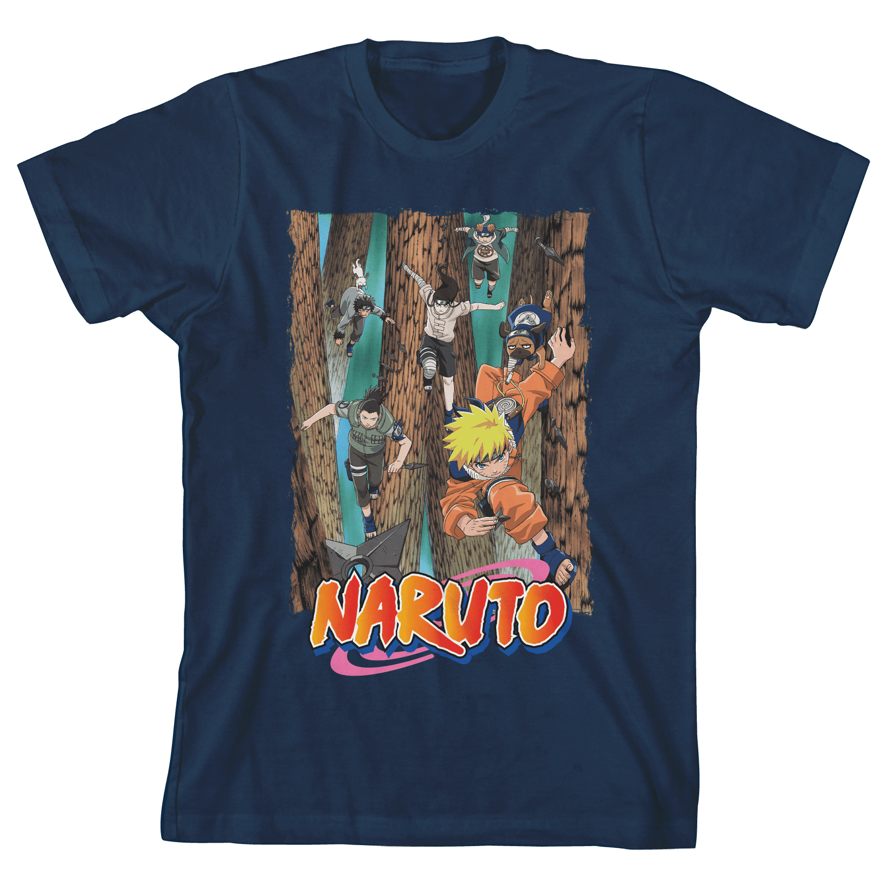 Naruto Classic Rescue Team For Sasuke Crew Neck Short Sleeve Navy Blue ...