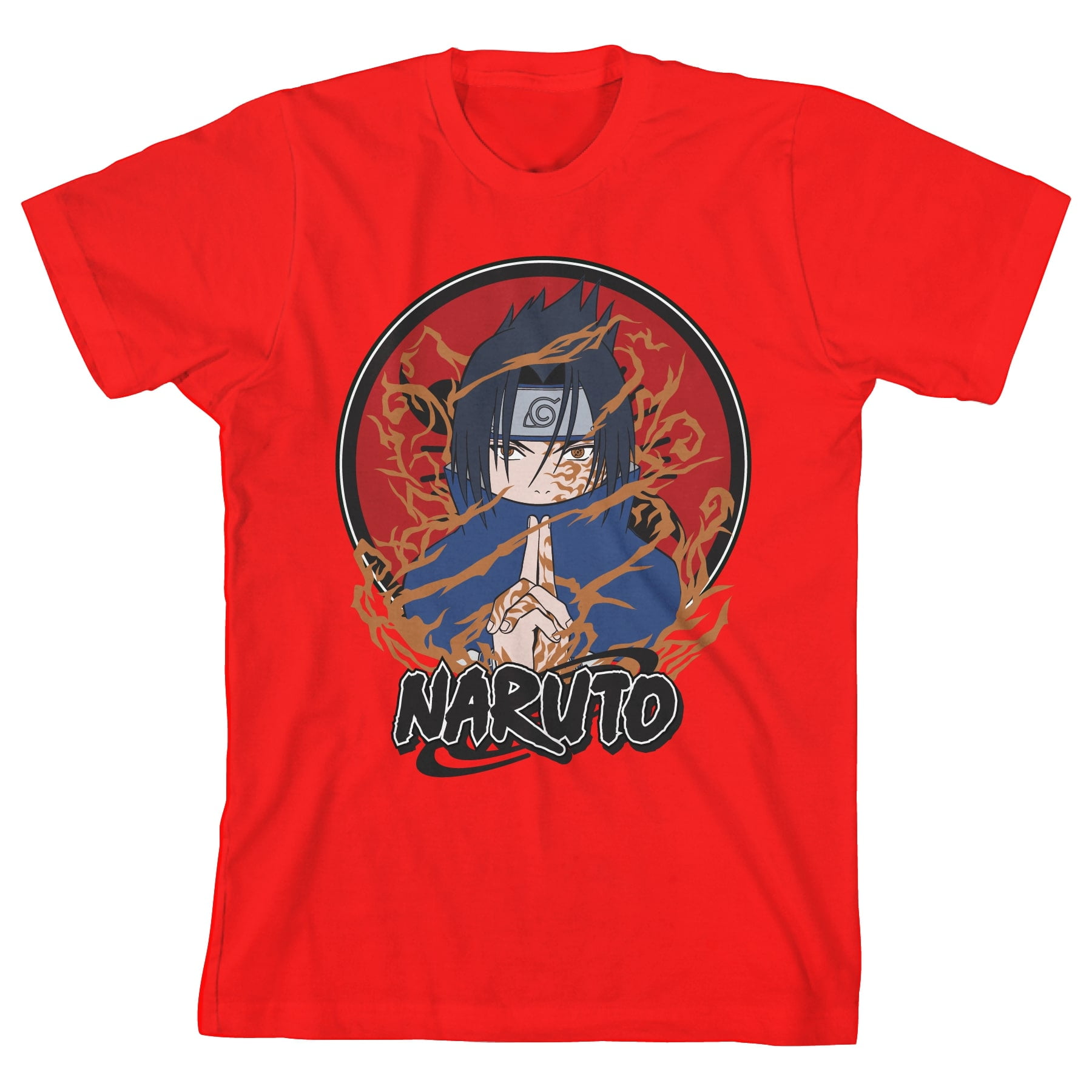 Naruto Classic Sasuke Cursed Seal Boy's Red T-shirt-XL - Walmart.com