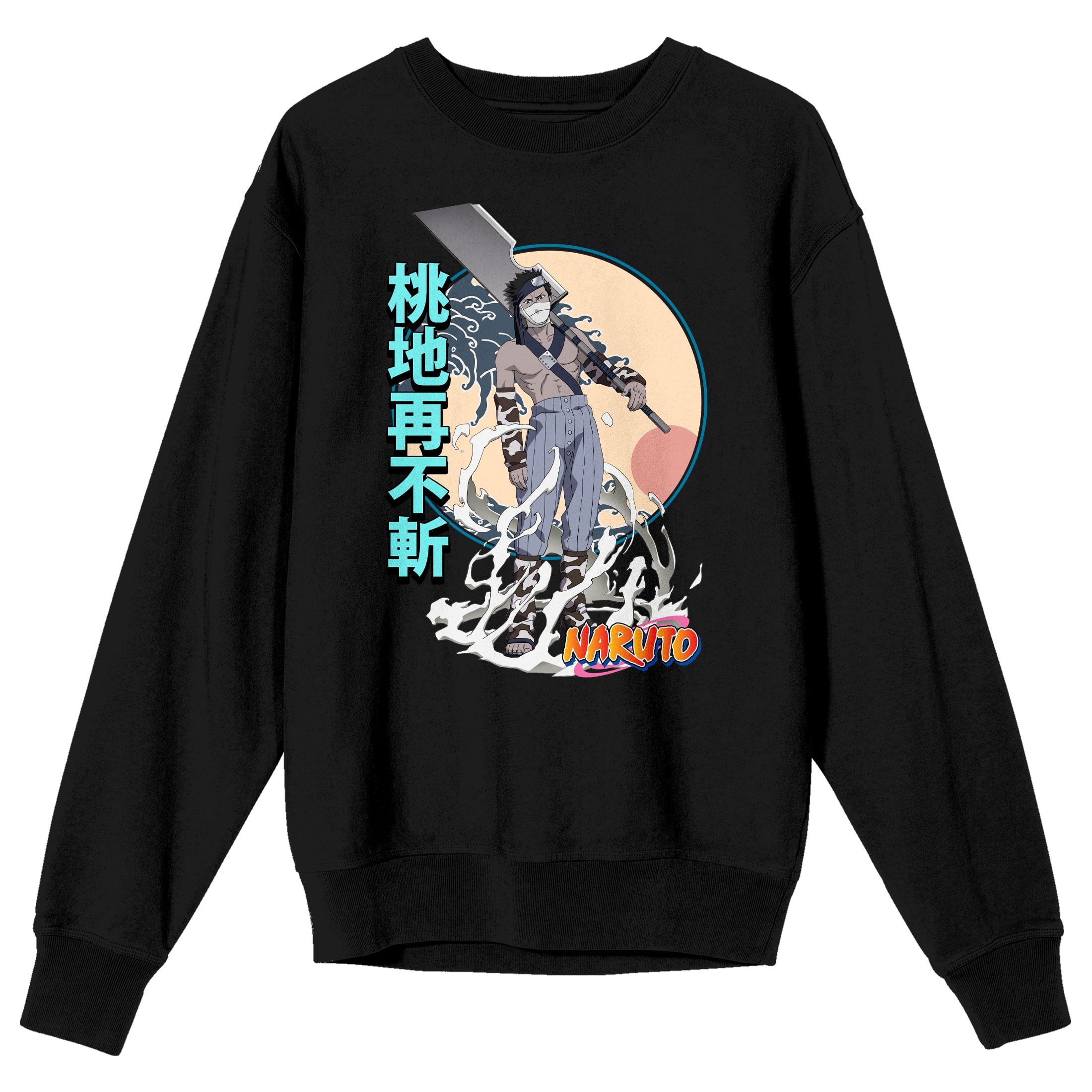 Naruto Classic Zabuza Momochi Men's Black Long Sleeve Sweatshirt-Medium ...