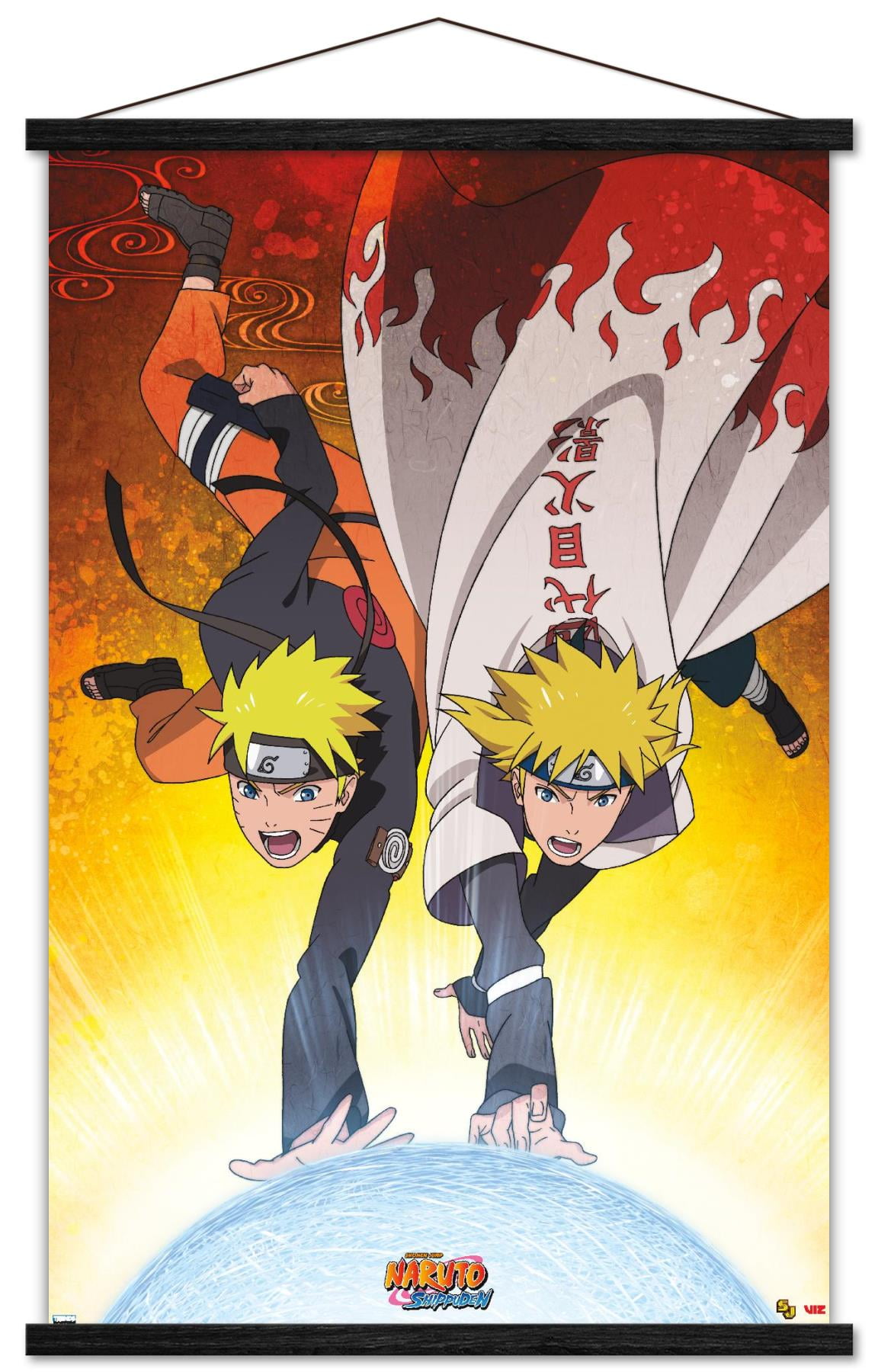 Naruto - Duo Wall Poster with Wooden Magnetic Frame, 22.375" x 34 ...