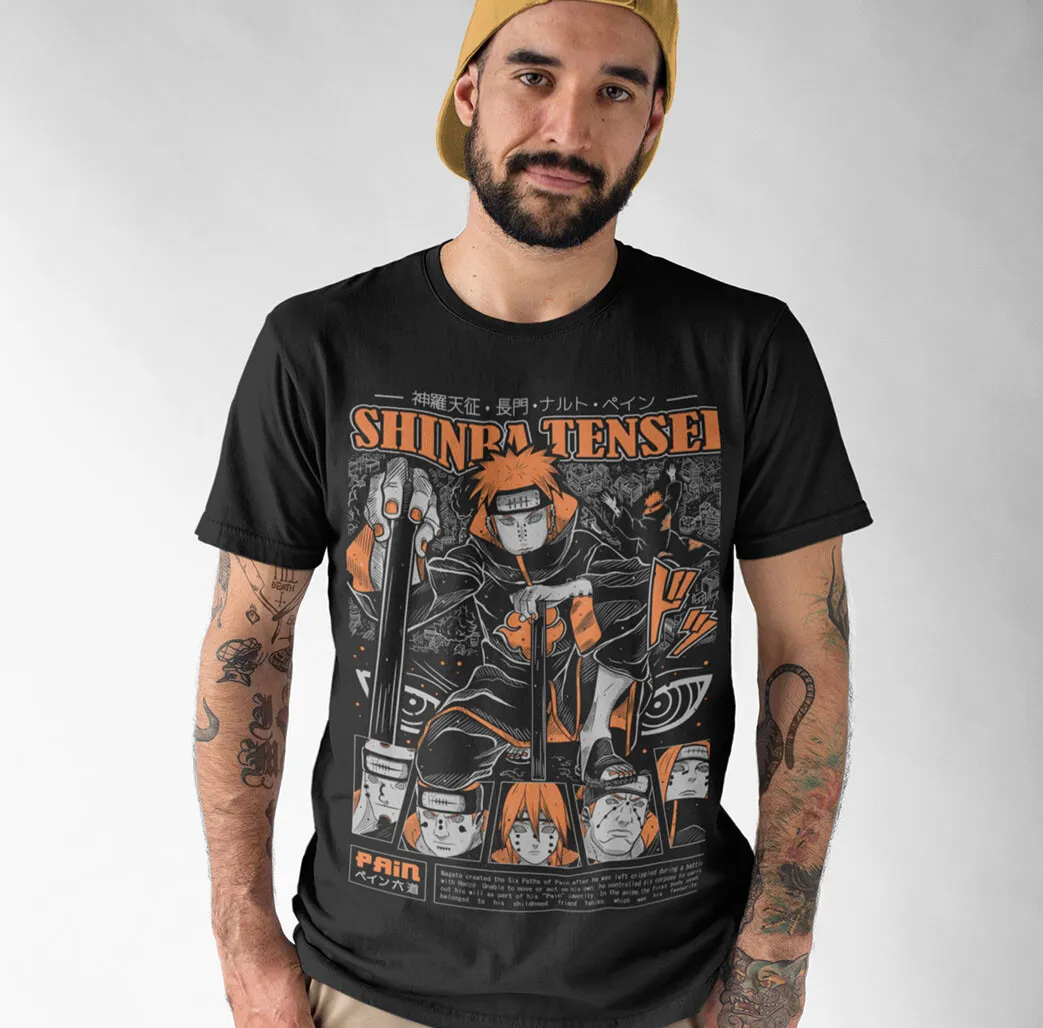 Naruto Itachi Uchiha BLACK T-shirt Pain Akatsuki Horror An.im.e Gift ...