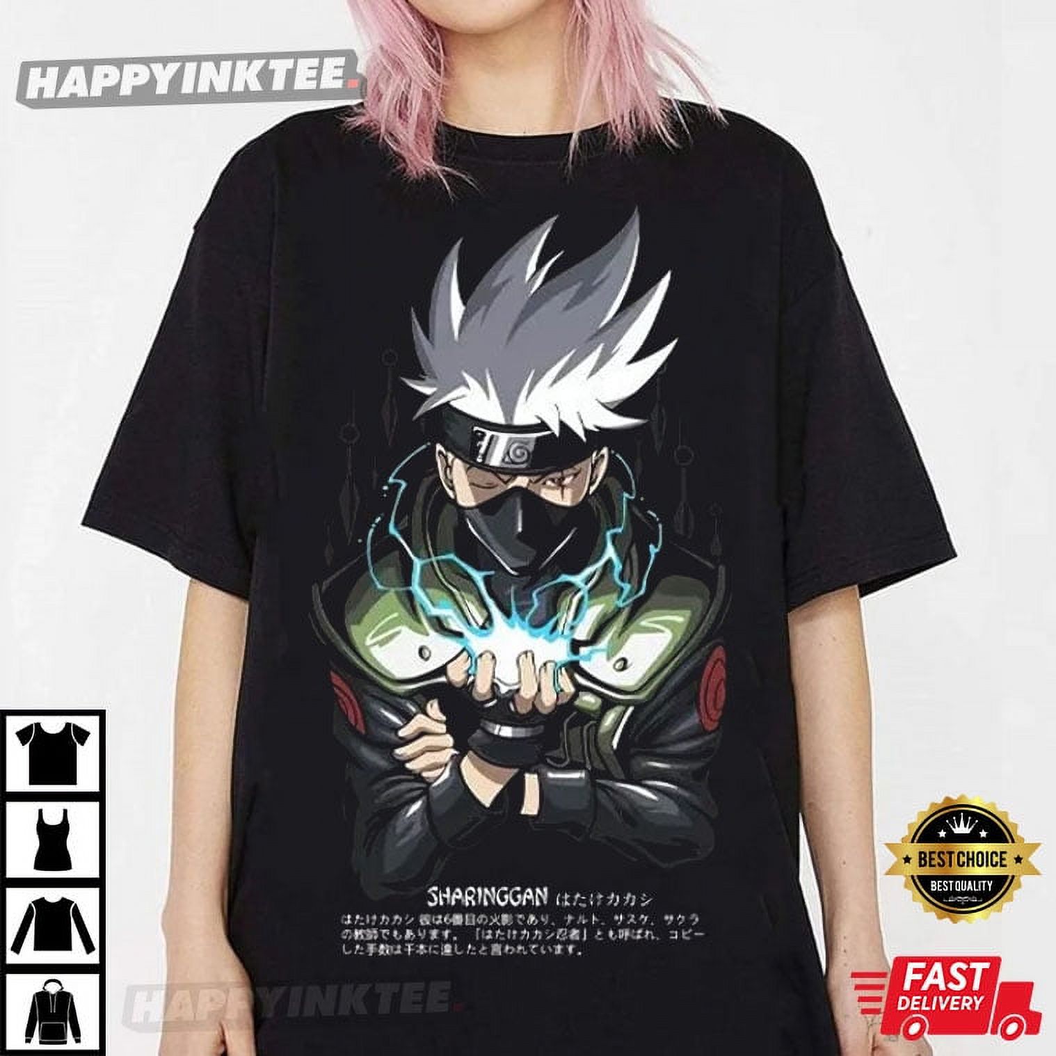 Naruto Kakashi Graphical, Anime T-Shirt - Walmart.com