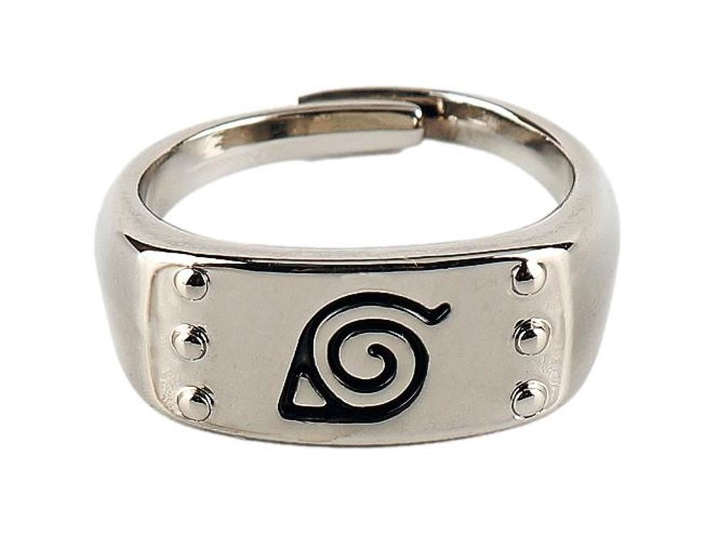 Naruto Logo Silvertone Adjustable Size OSFM Ring - Walmart.com