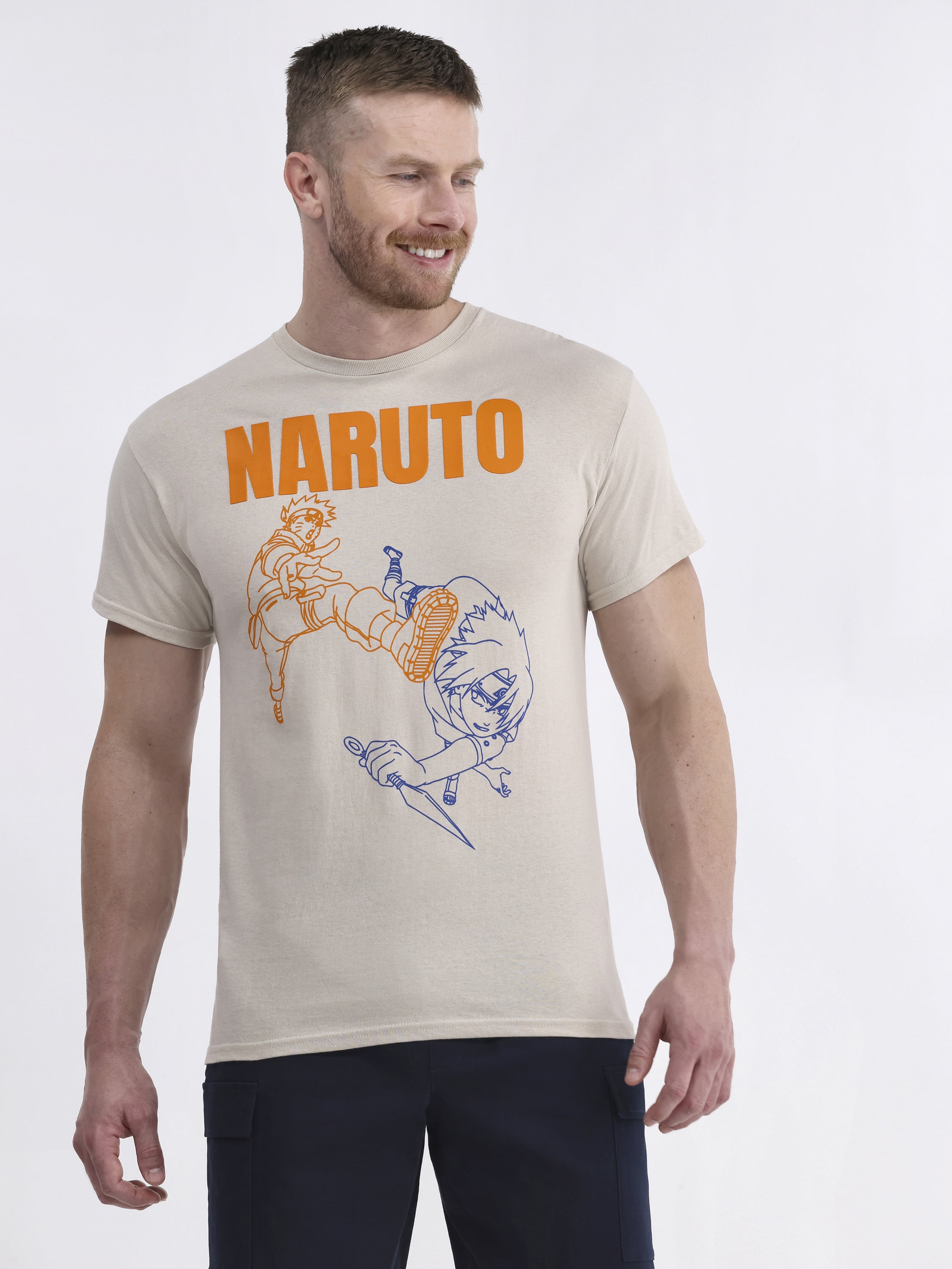 Naruto Men’s & Big Men's Cotton Graphic Tee with Short Sleeves, Sizes S ...