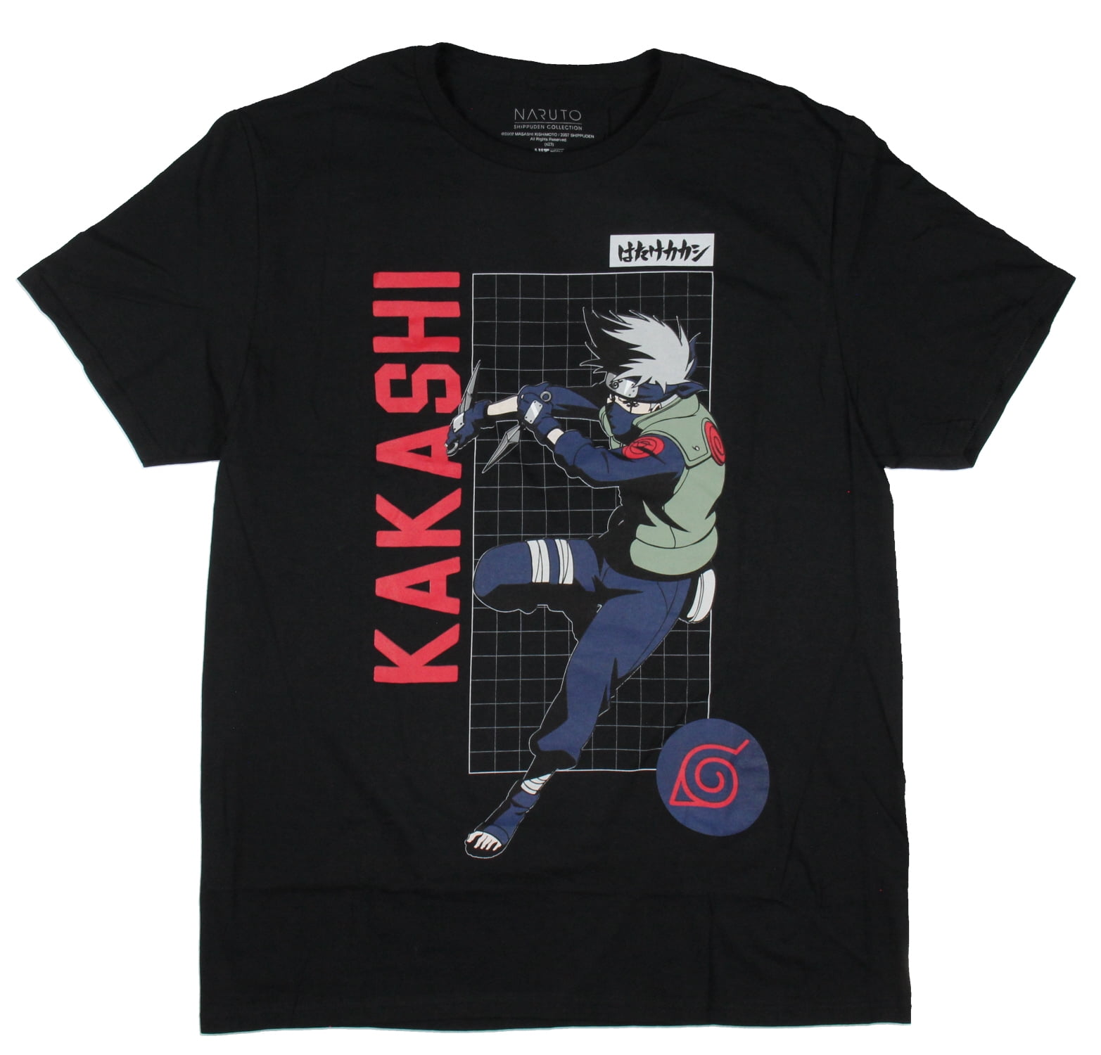 Naruto Mens Kakashi Hatake Fighting Stance Adult Short Sleeve T-Shirt ...