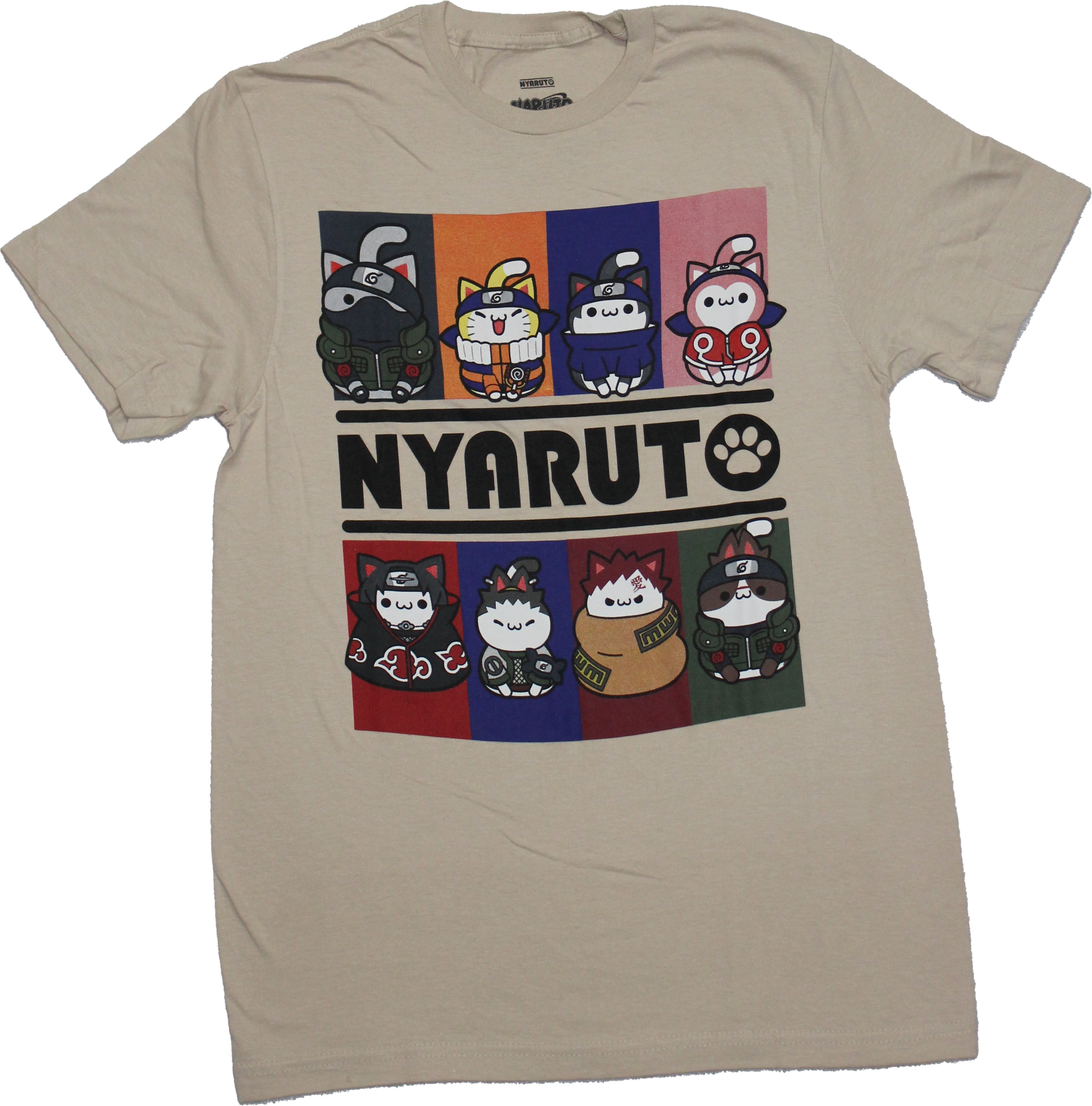 Naruto Nyaruto Mens T-Shirt - Cat Style 8 Box Nyaruto Characters (X ...