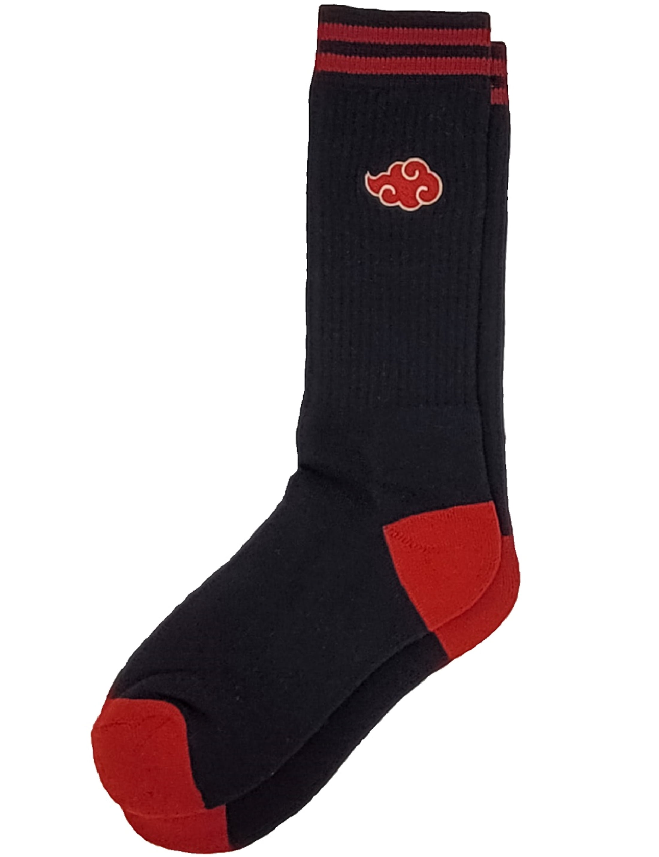 Naruto - Shippuden Akatsuki Cloud Emdbroidered Tube Socks - Walmart.com