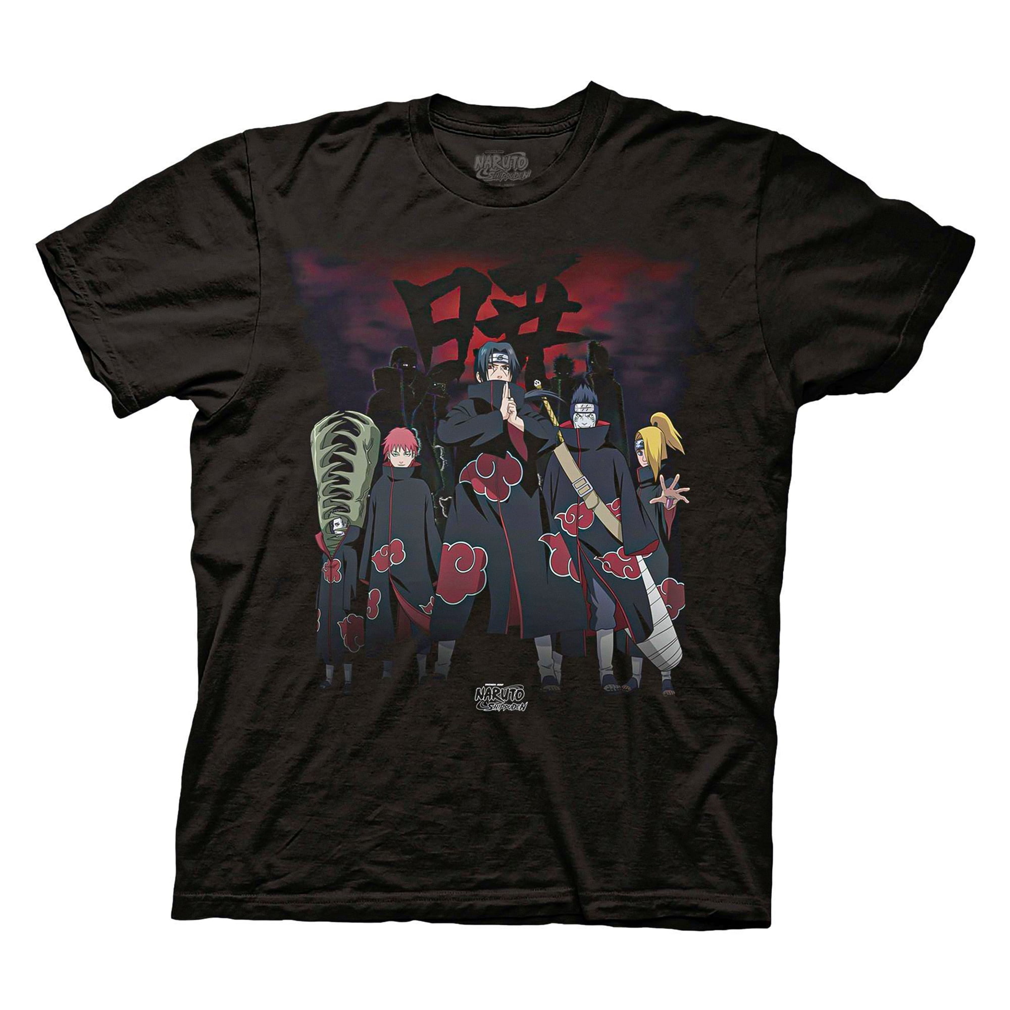 Naruto Shippuden - Akatsuki Group Adult T-Shirt - Black - Officially ...