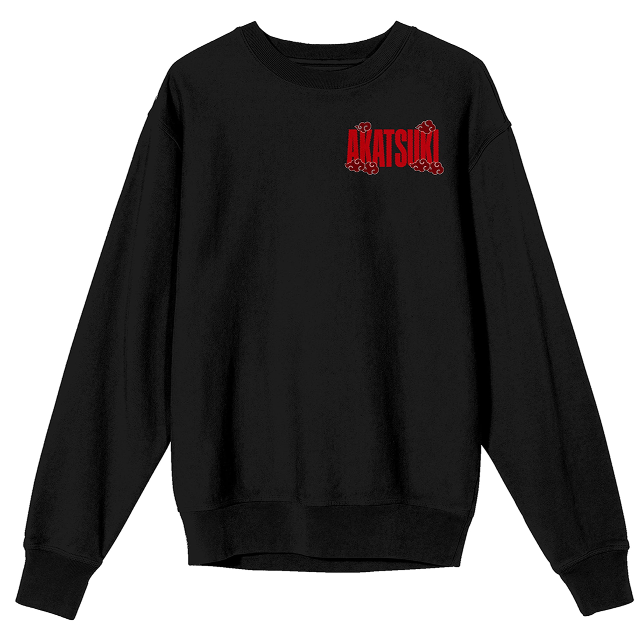 Naruto Shippuden Akatsuki Icons Crew Neck Long Sleeve Adult Black ...