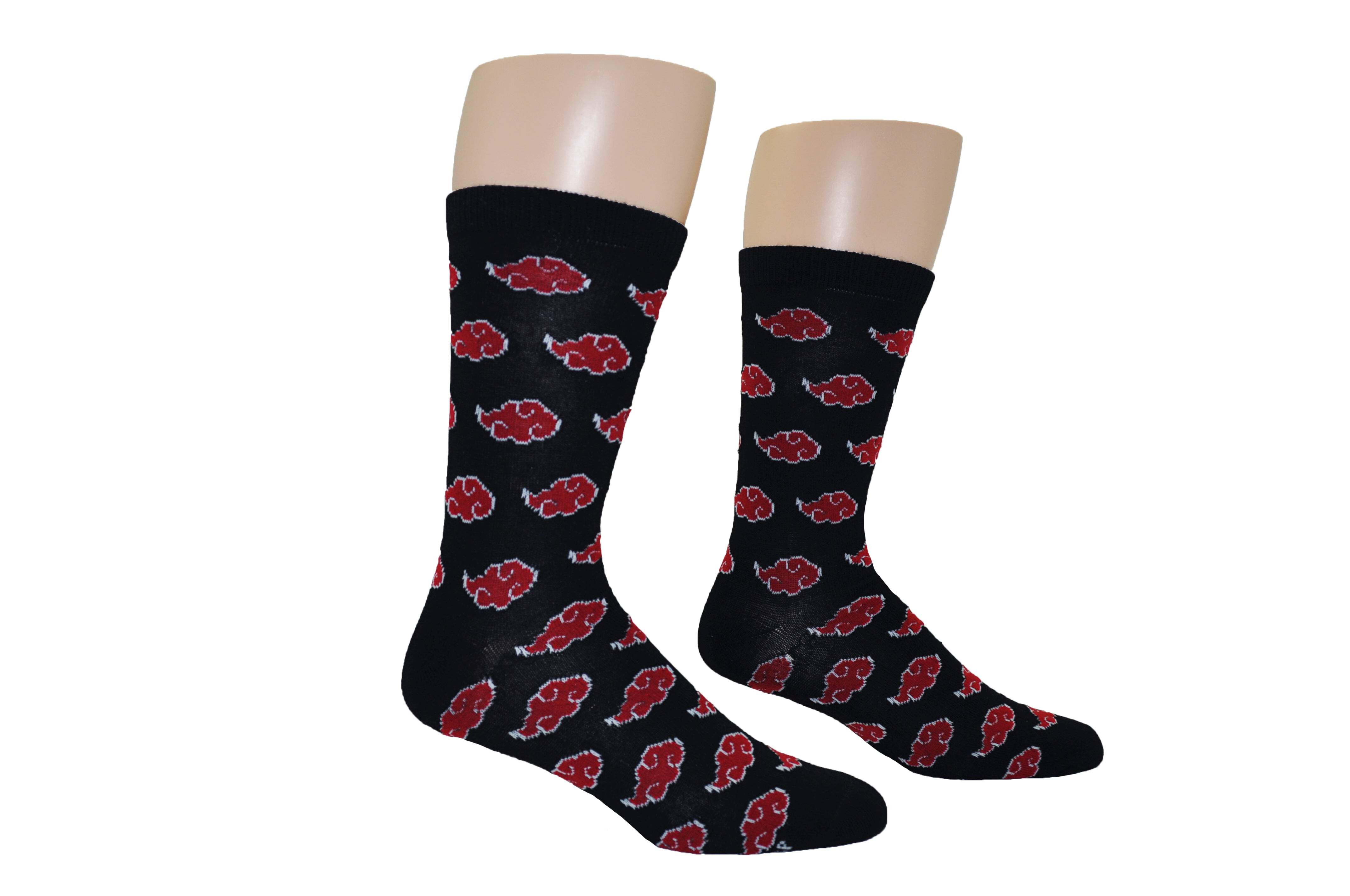 Naruto Shippuden Akatsuki Symbol Crew Socks - Walmart.com