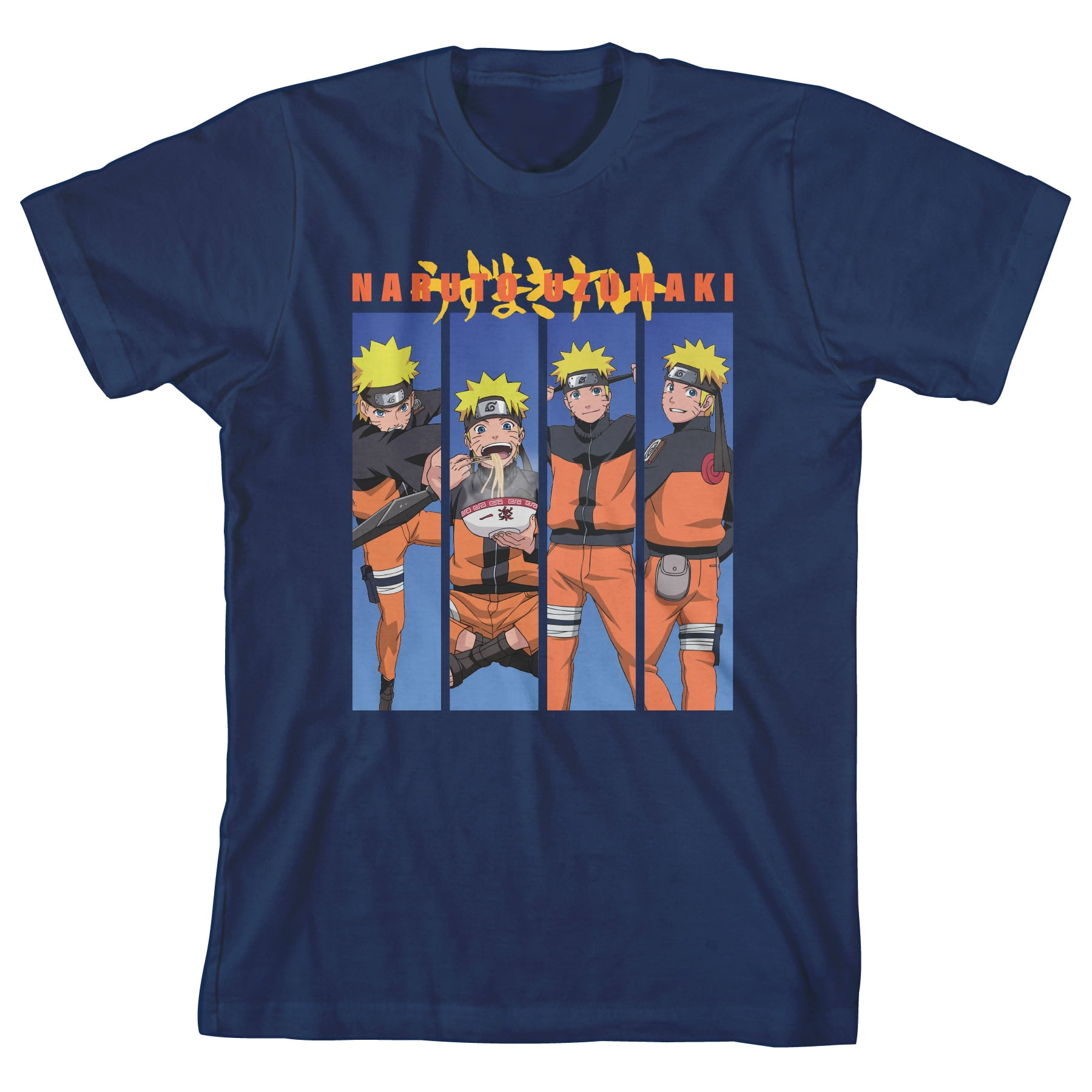 Naruto Shippuden Anime Cartoon Youth Boys Navy Blue Graphic Tee-XS ...