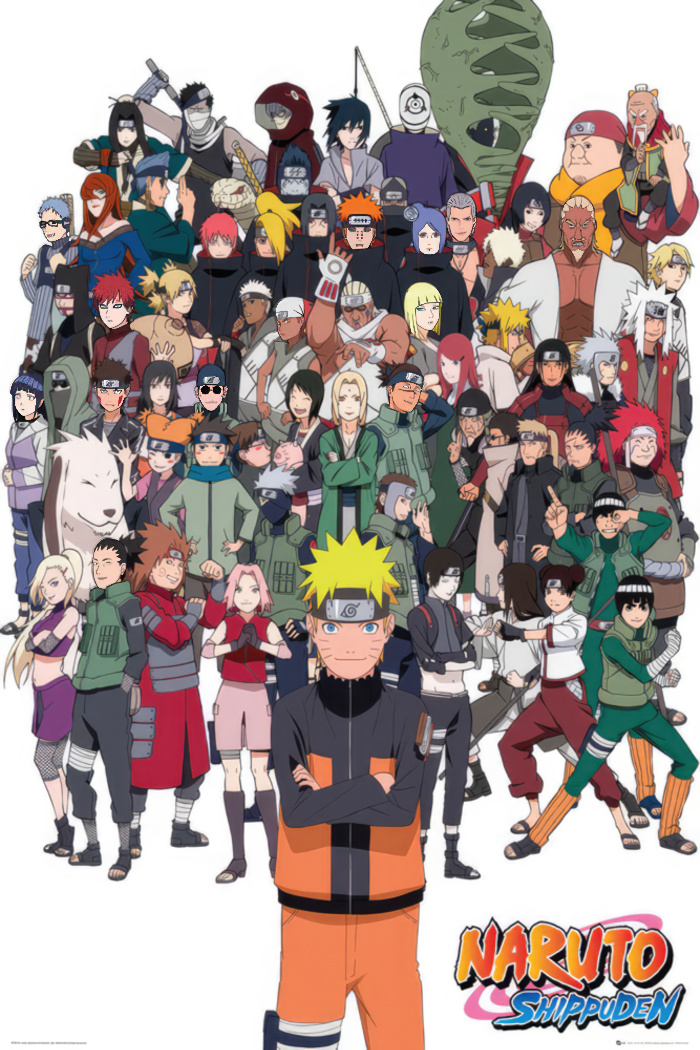 Naruto Shippuden Anime Tv Show Poster All Characters Size 24 X
