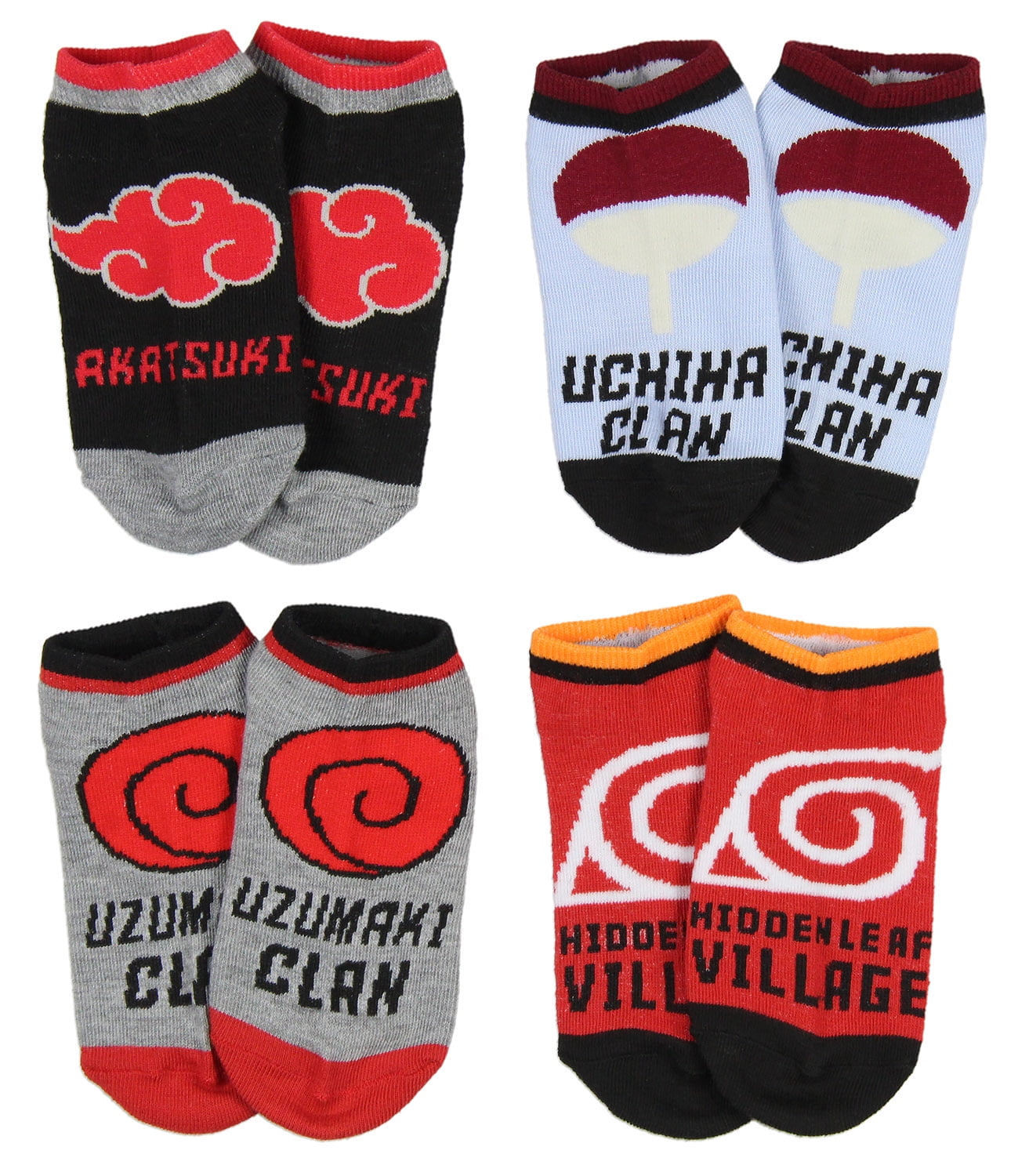 Naruto Shippuden Boys' Socks Akatsuki Uzumaki Uchiha Clan Hidden ...