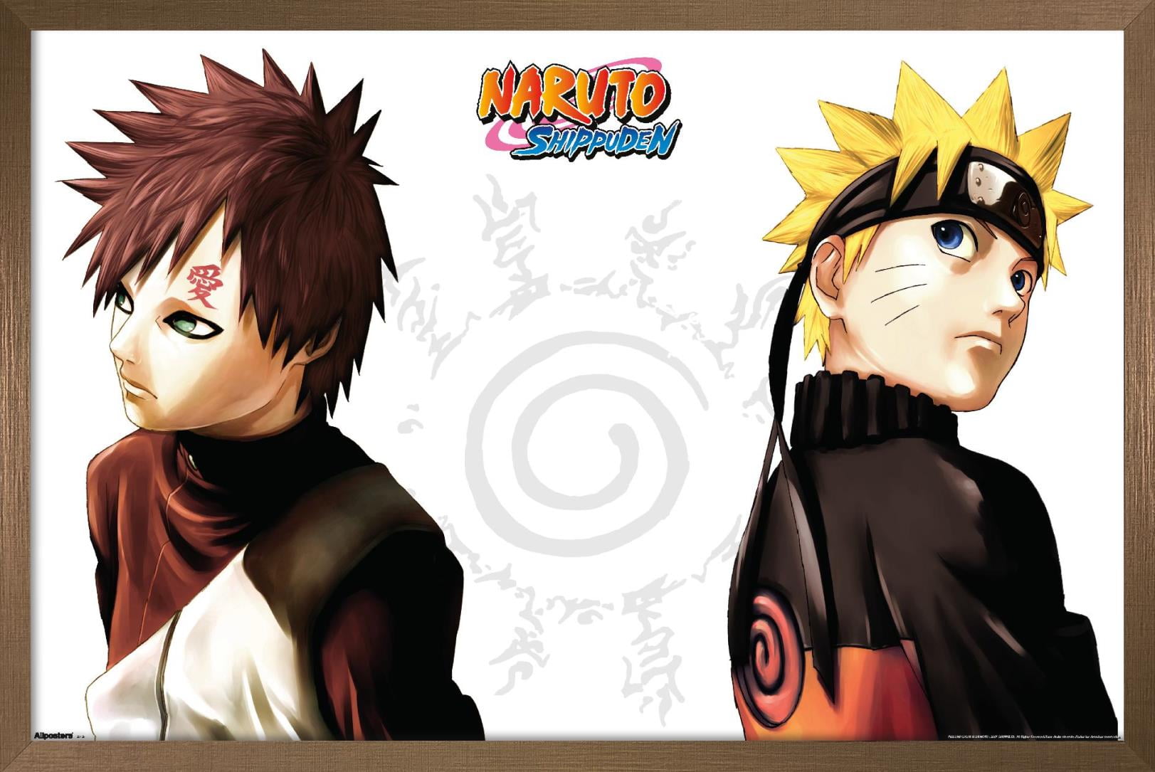 Naruto Shippuden - Gaara and Naruto Wall Poster, 22.375" x 34" Framed ...