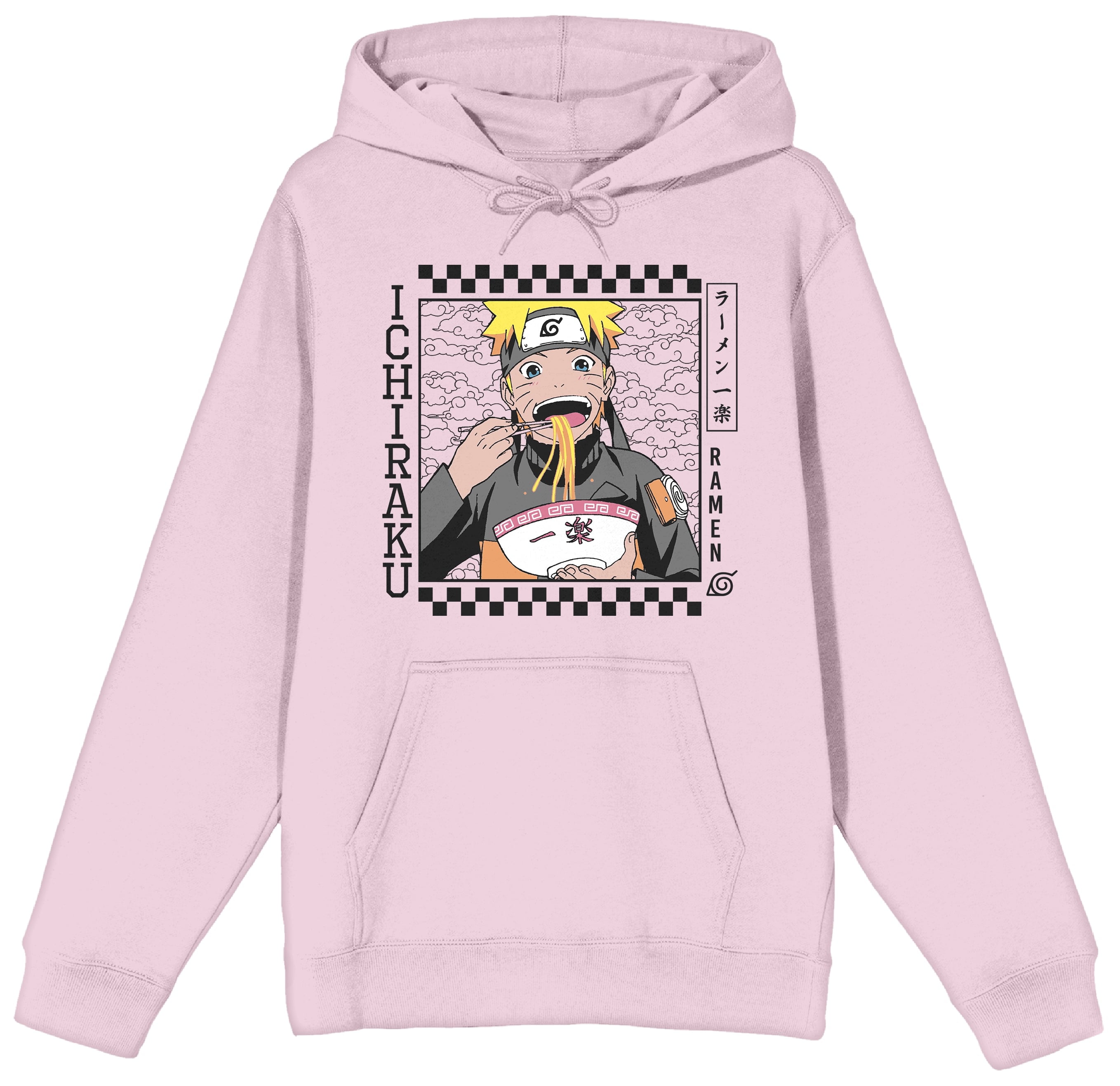 Naruto Shippuden Ichiraku Checker Border Long Sleeve Cradle Pink Men's ...
