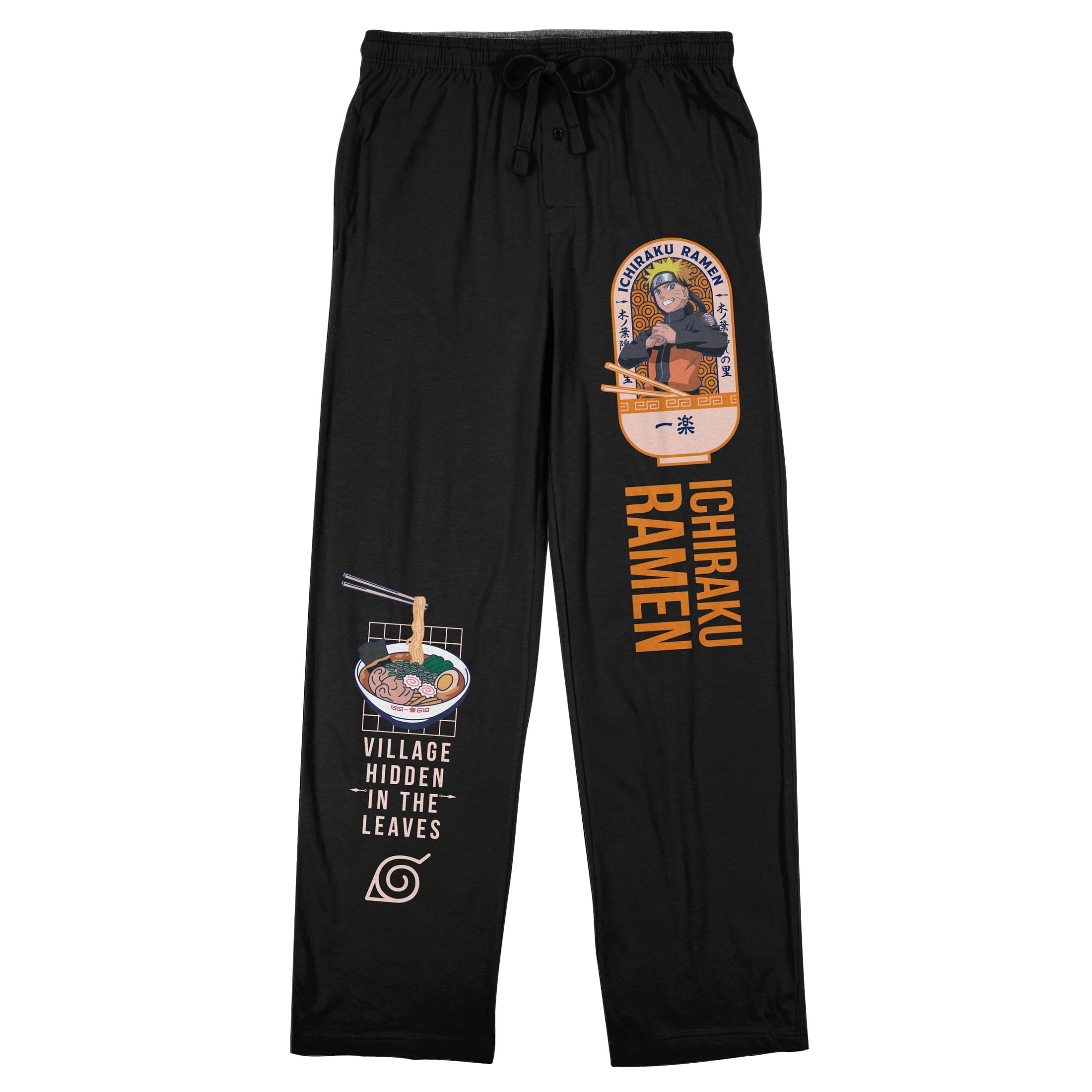 Naruto Shippuden Ichiraku Ramen Men's Black Sleep Pajama Pants-Large ...
