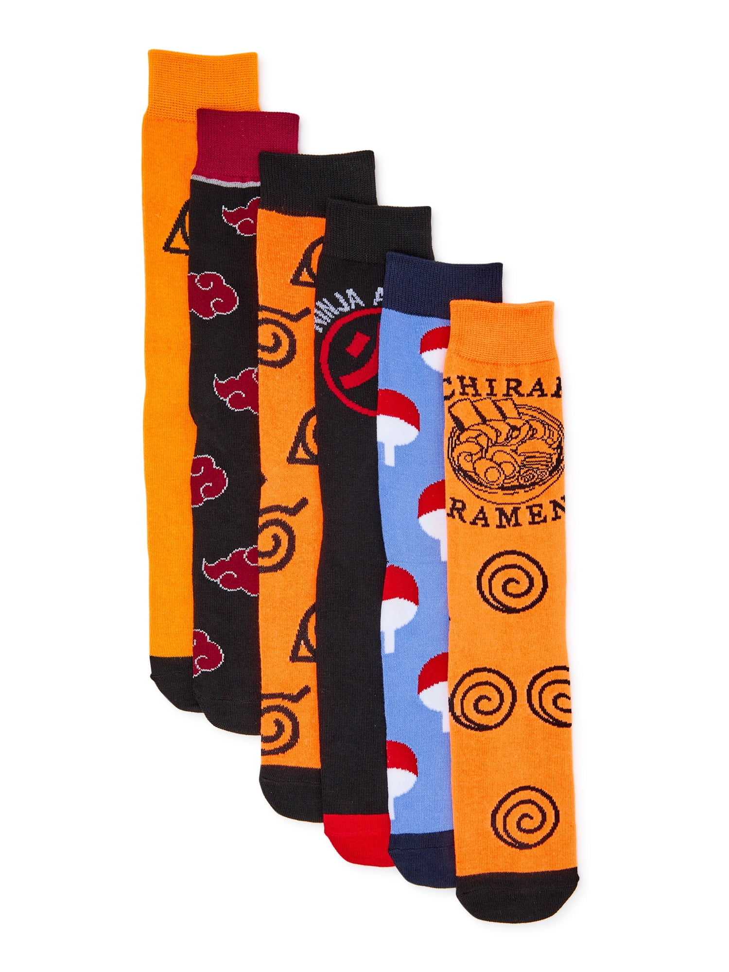 Naruto Shippuden Icons 6-Pack Crew Sock - Walmart.com