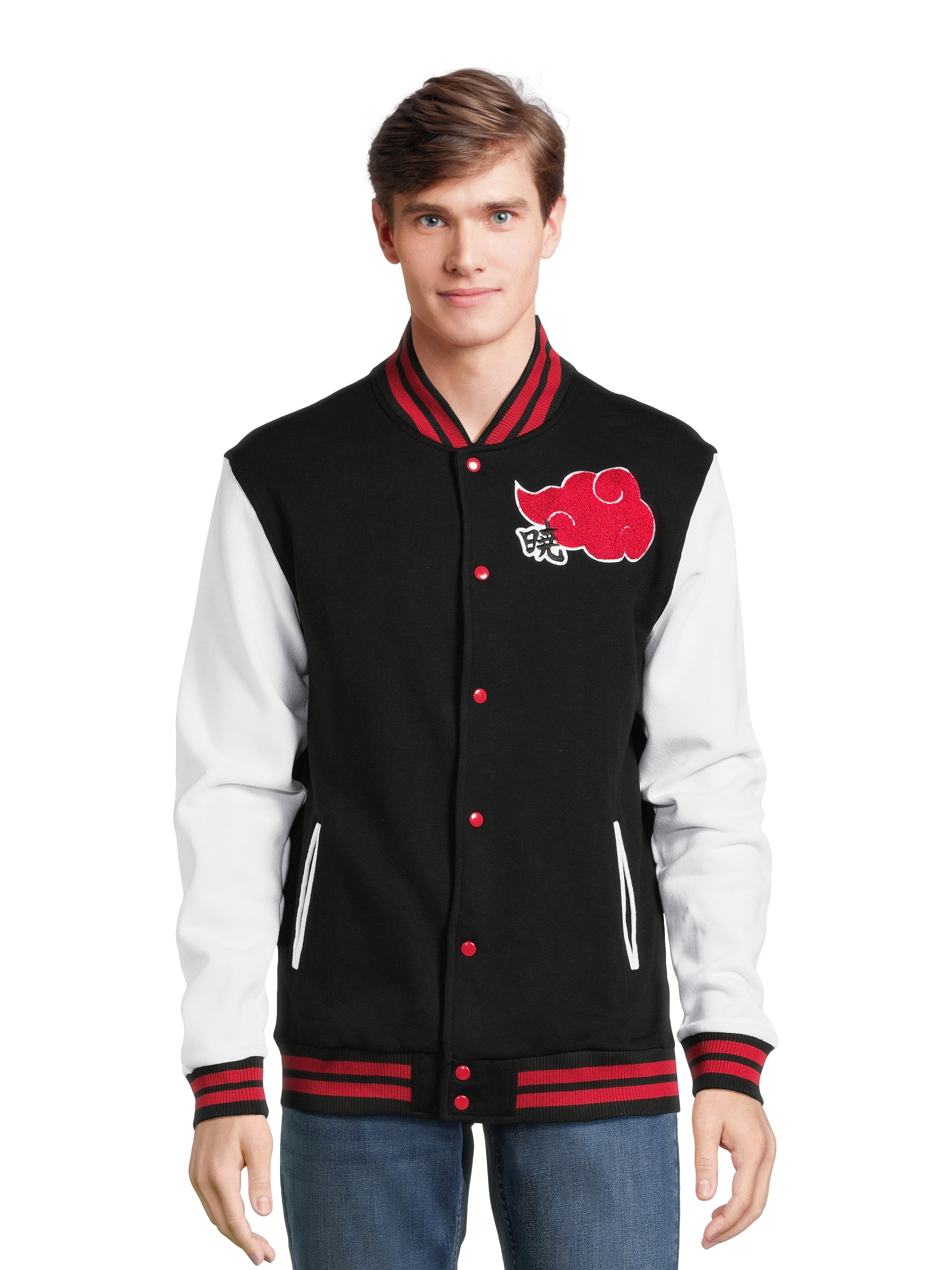 Naruto Shippuden Men's & Big Men's Akatsuki Letterman Jacket, Sizes S ...