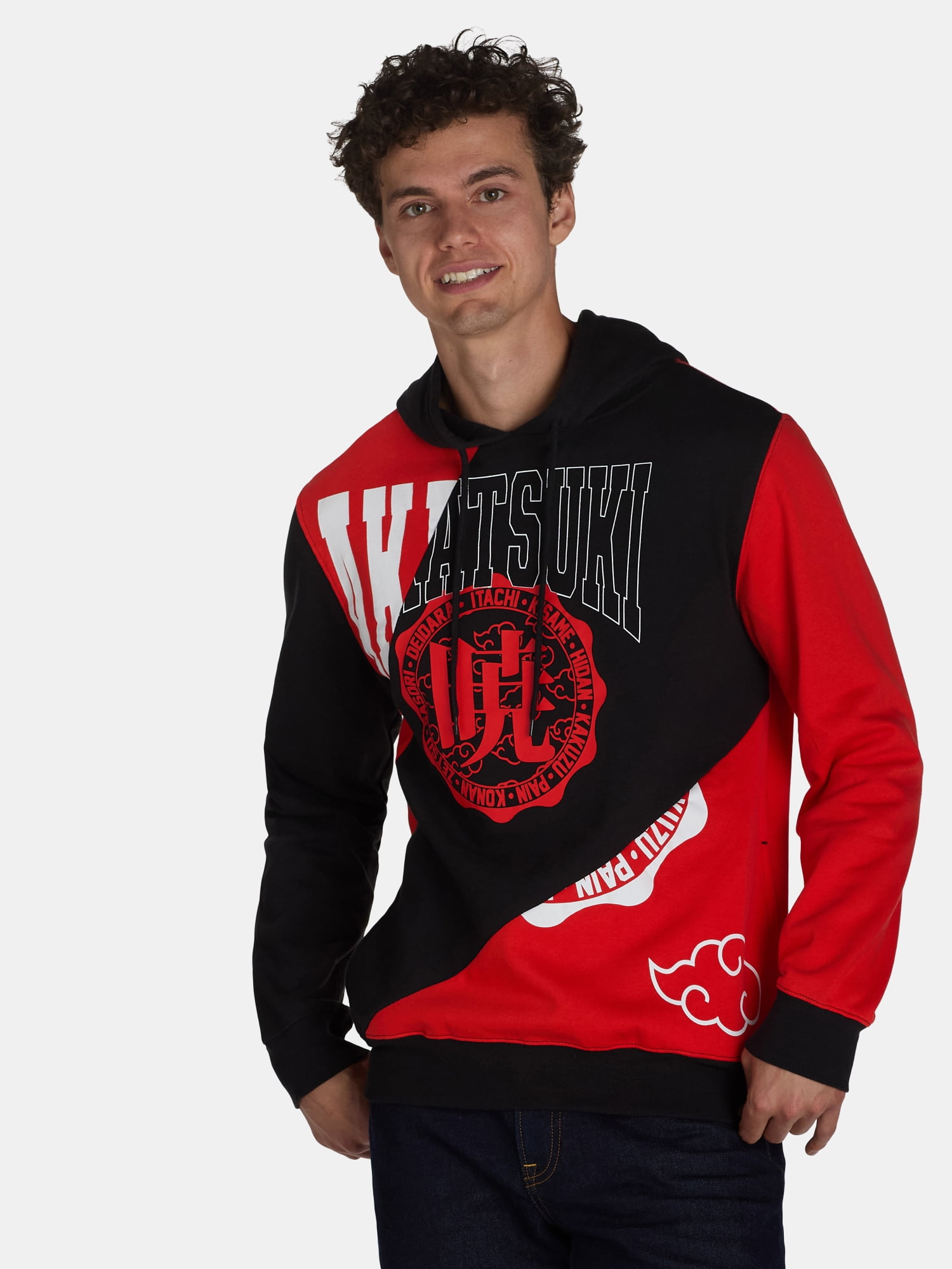 Naruto Shippuden Men's & Big Men's Akatsuki Hoodie Sweatshirt, Size S ...