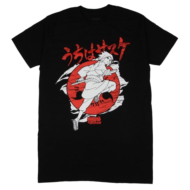 Naruto Shippuden Men's Sasuke Uchiha Sharingan Symbol Pose Adult Anime ...
