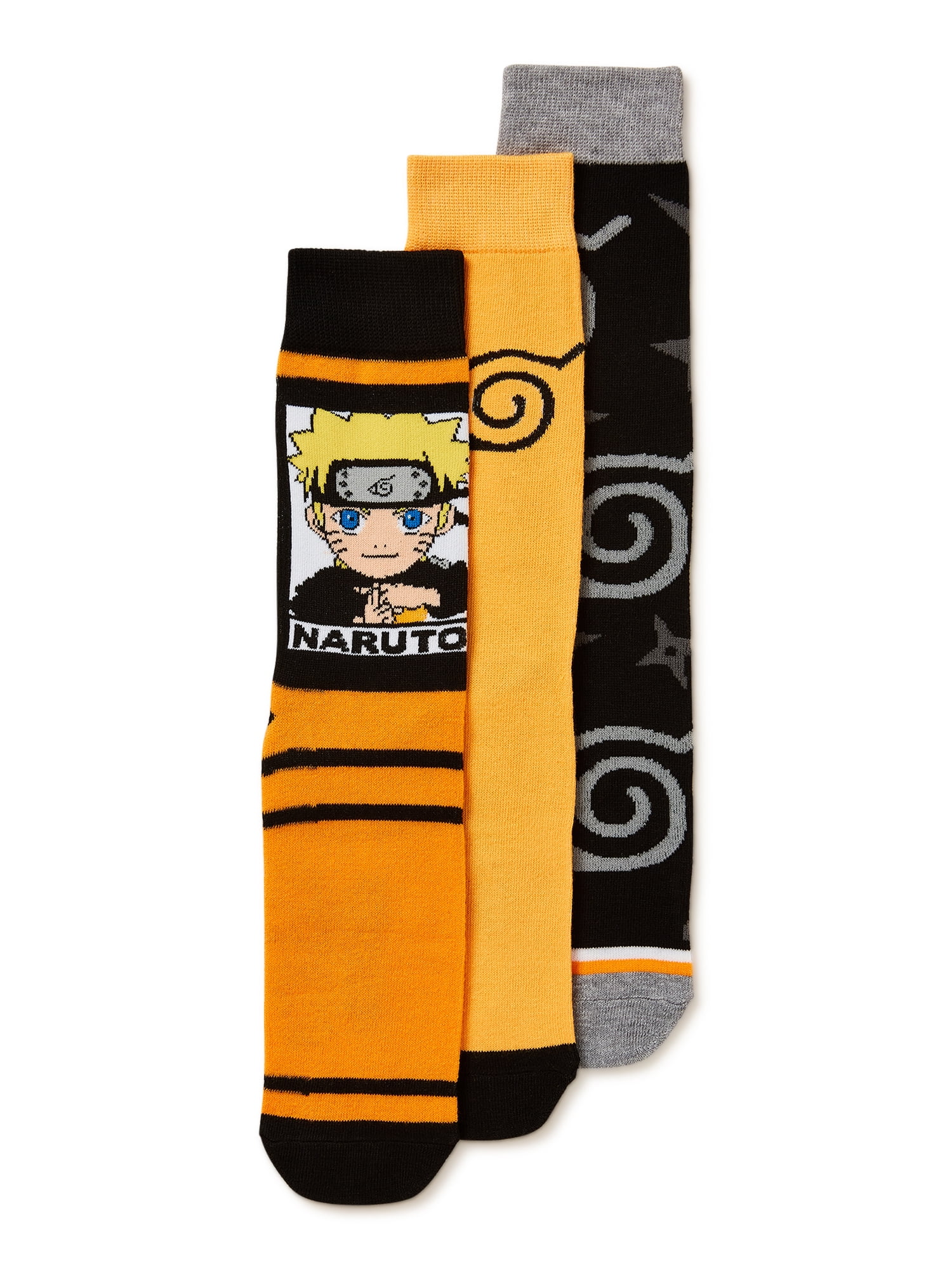 Naruto Shippuden Men's Socks, 3-Pack - Walmart.com