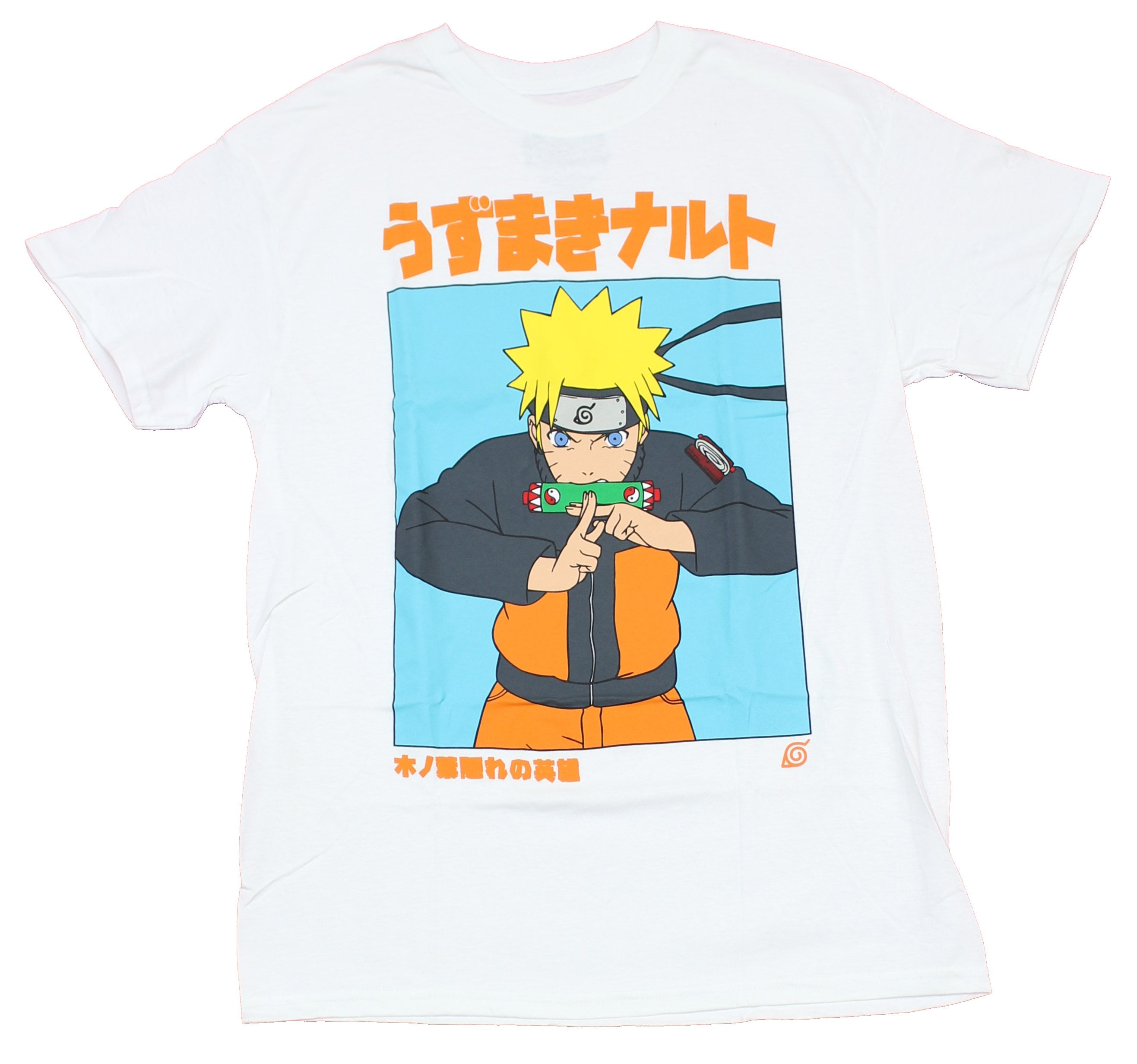 Naruto Shippuden Mens T-Shirt - Cross Symbol Kanji Box Image (Small ...