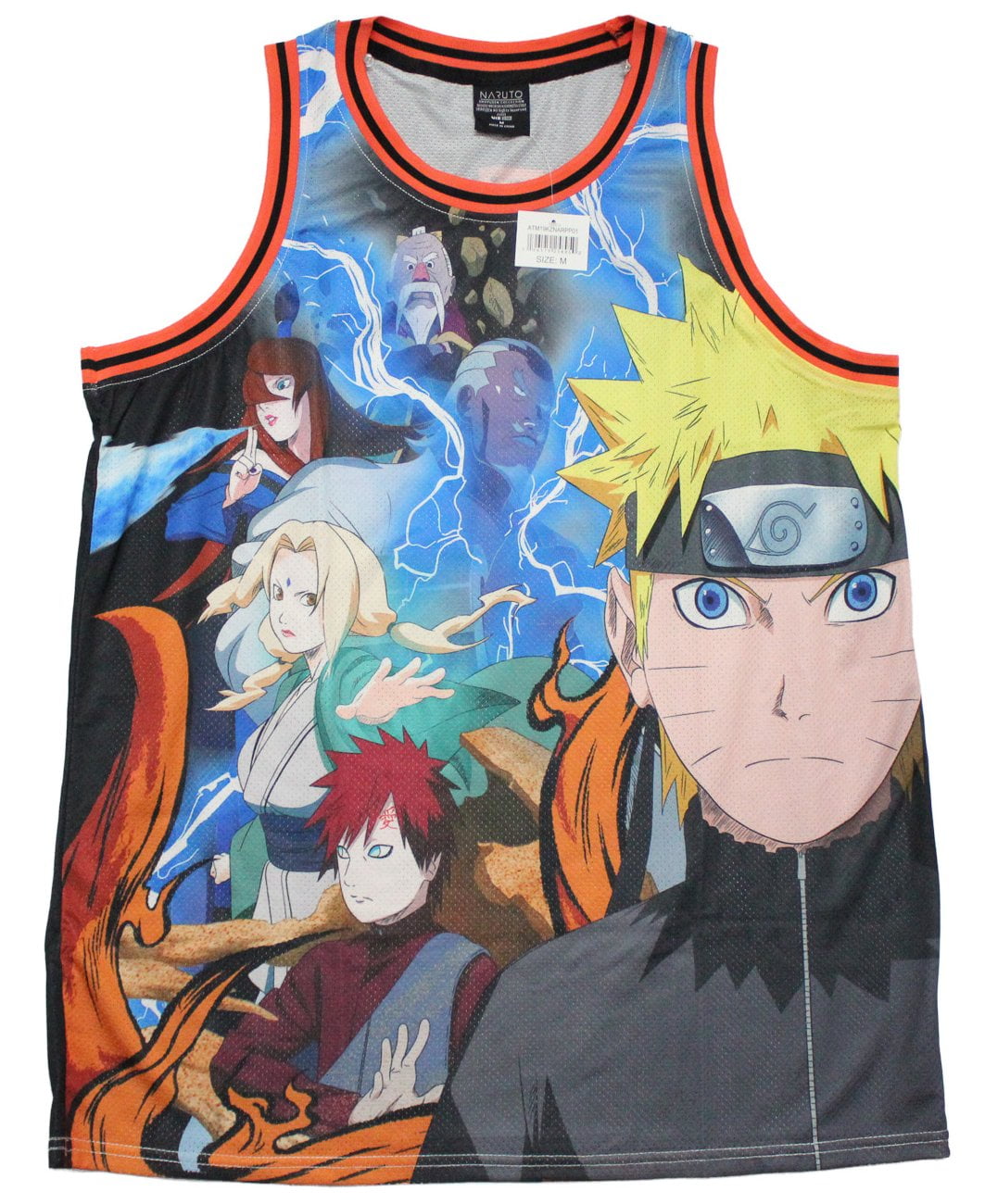 Naruto Shippuden Mens Tank Top - Cast and Swords on Back (Large ...