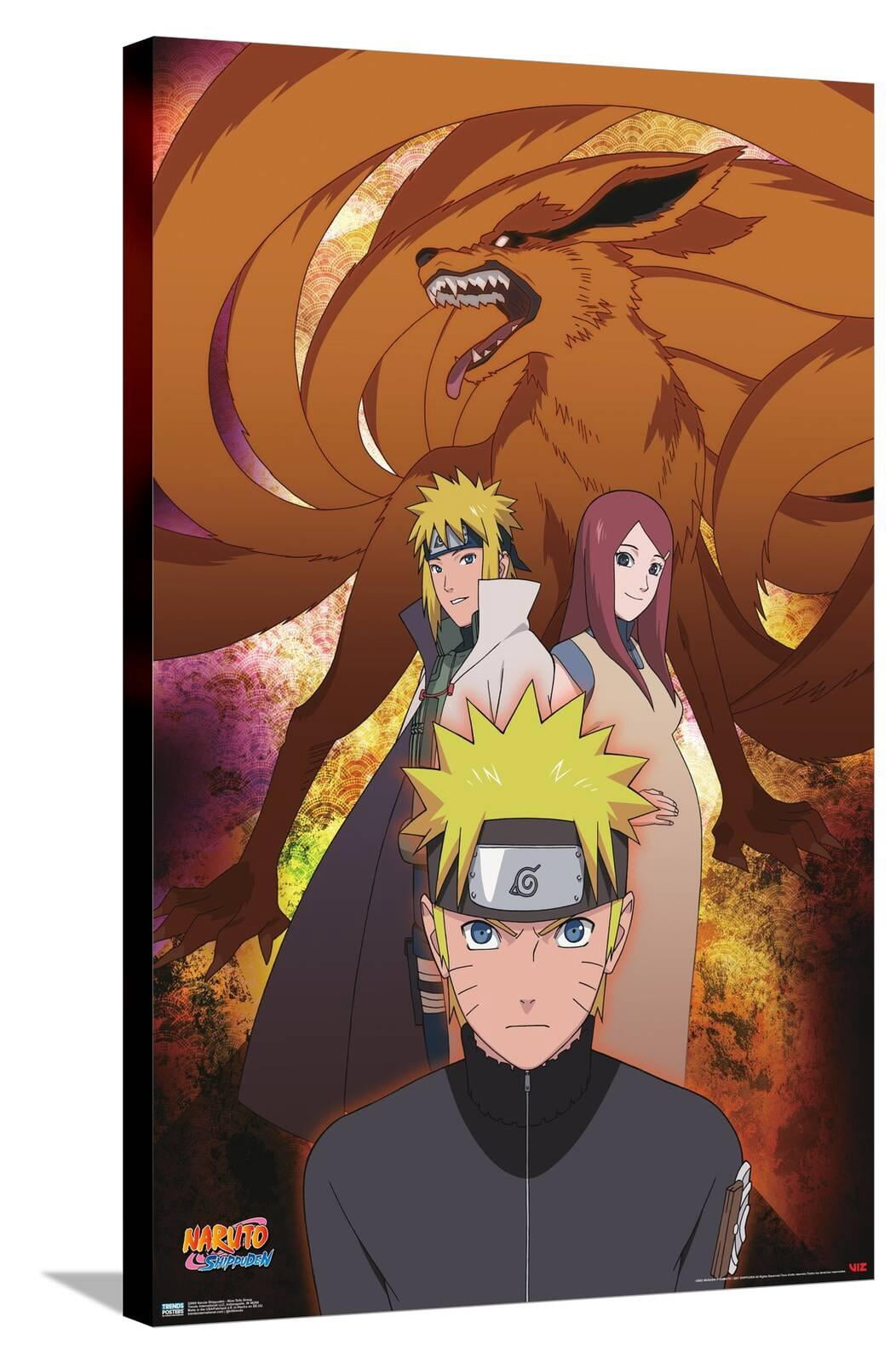 Naruto Shippuden - Nine-Tails Group Canvas Wall Poster, 22.375" x 34 ...