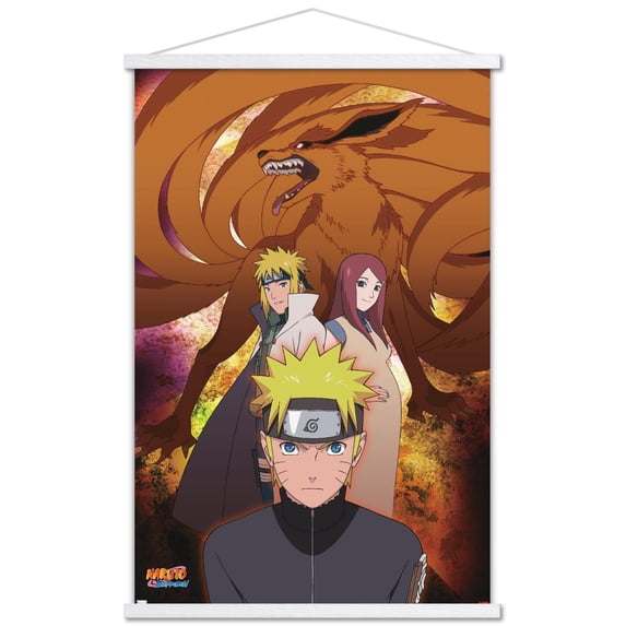 Naruto Shippuden - Nine-Tails Group Wall Poster with Magnetic Frame, 22 ...