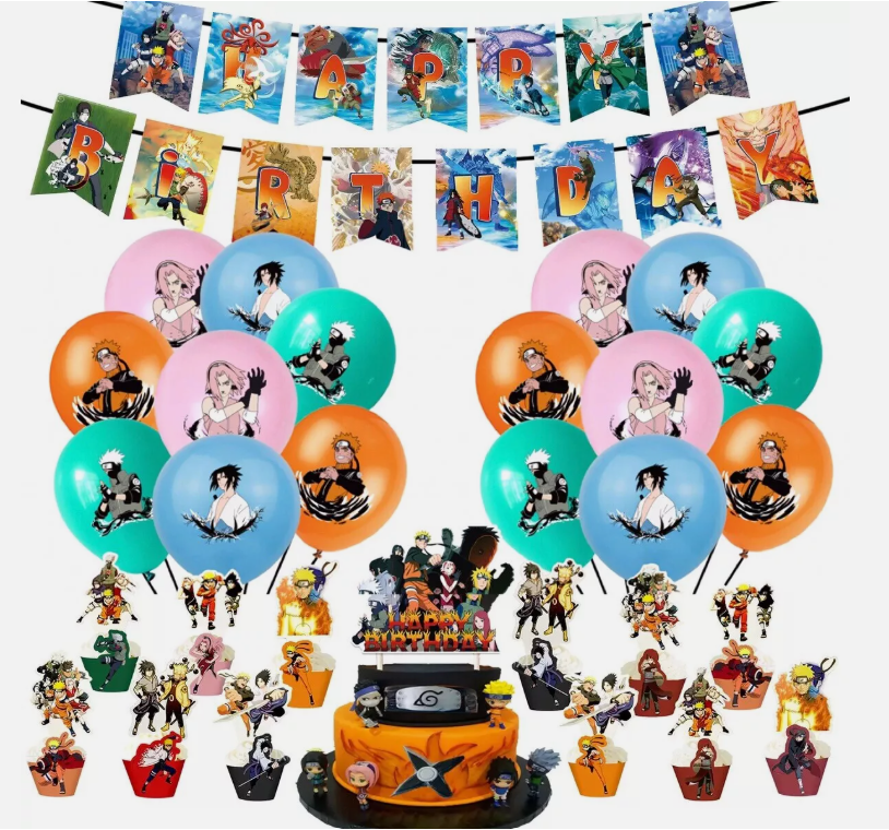 Alpha Naruto Shippuden Theme Birthday Party Decoration Supplies Set ...