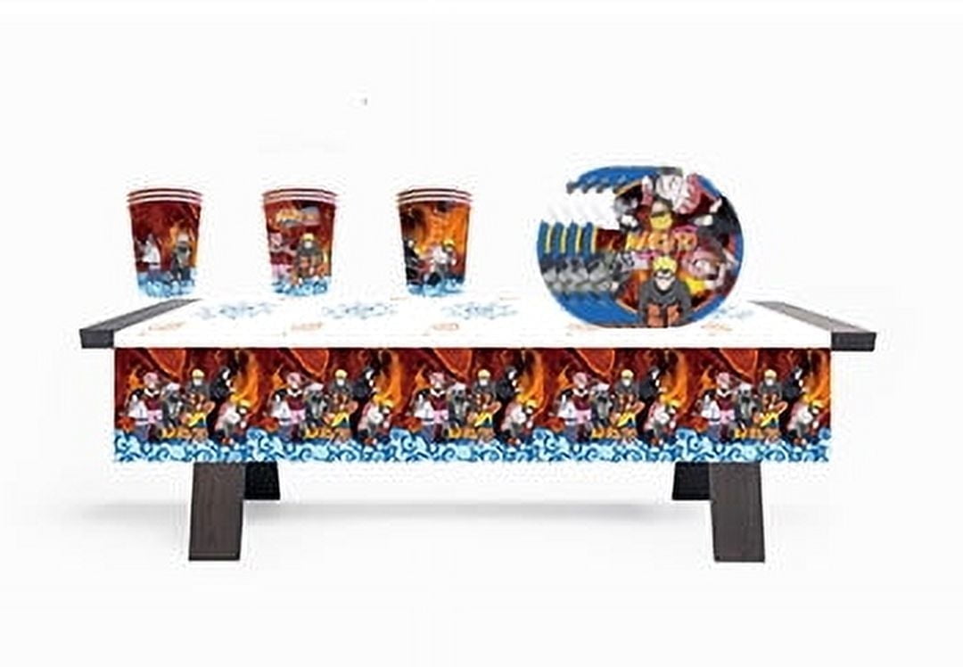 Naruto Birthday Party Supplies Set: 8 Plates, 8 Cups, Tablecloth ...